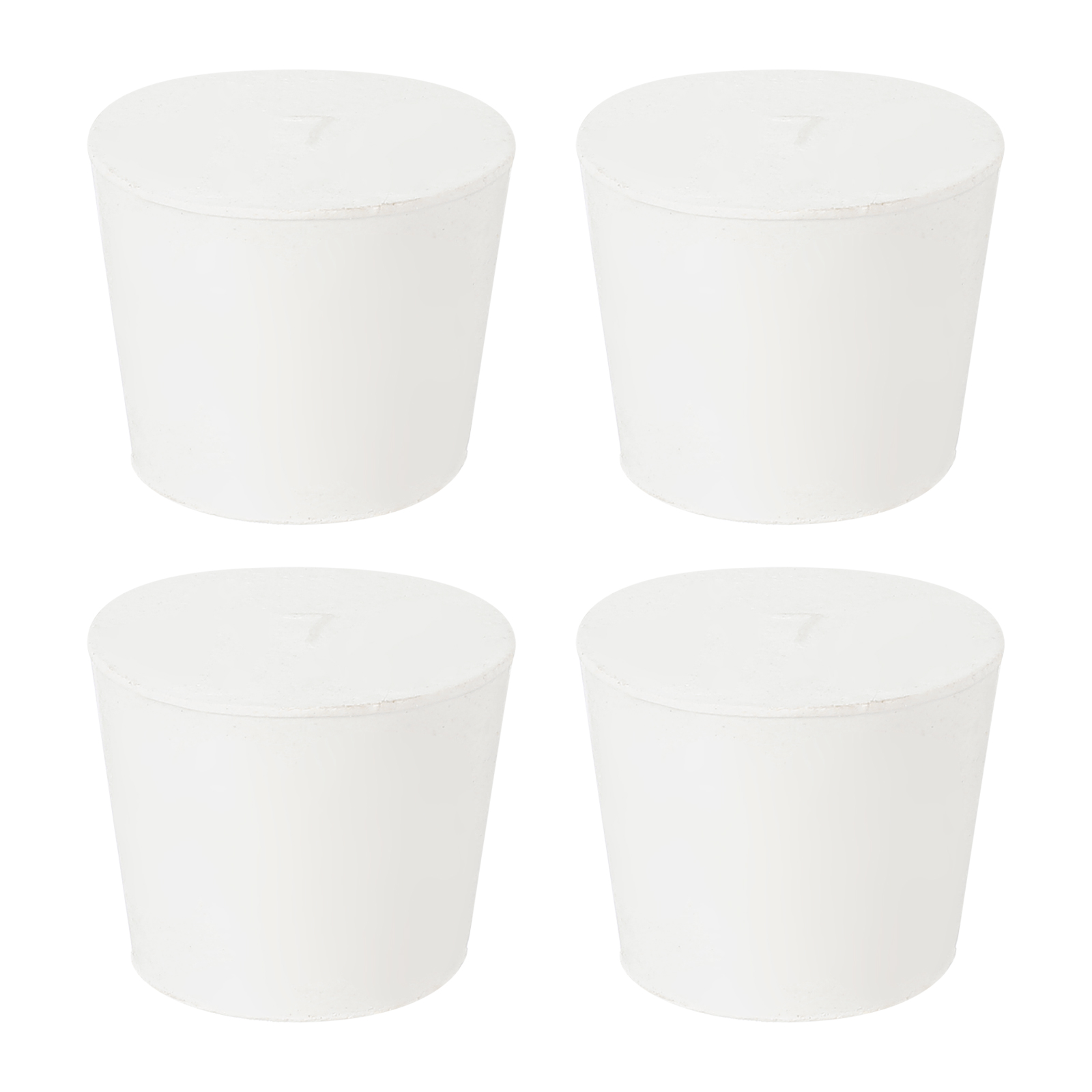 Uxcell 4Pack Solid Rubber Stoppers, White 7# Tapered Lab Plugs Lab Seal ...