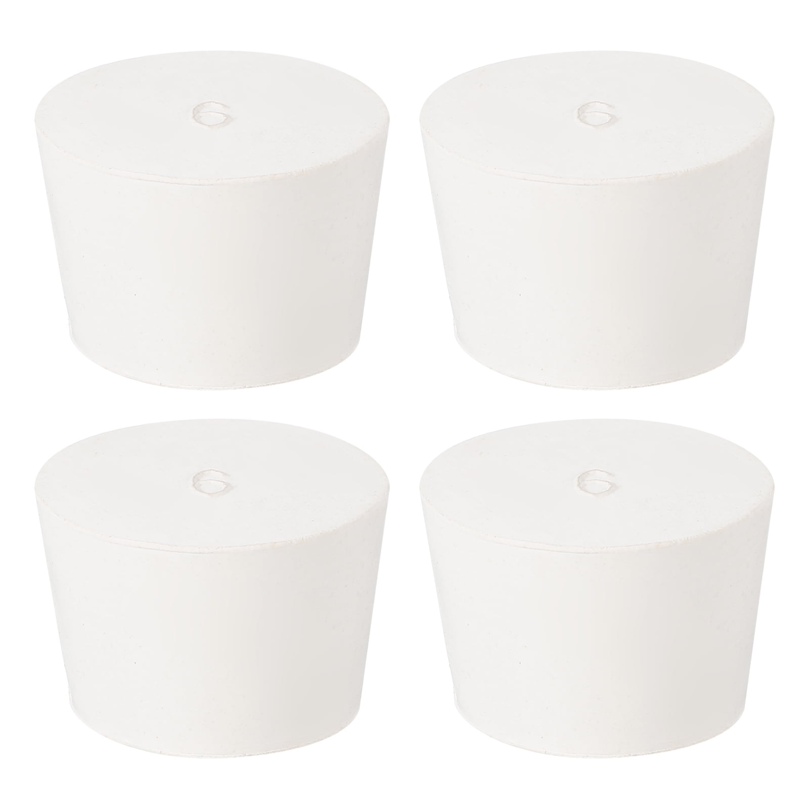 Uxcell 4Pack Solid Rubber Stoppers, White 9# Tapered Lab Plugs Lab Seal ...