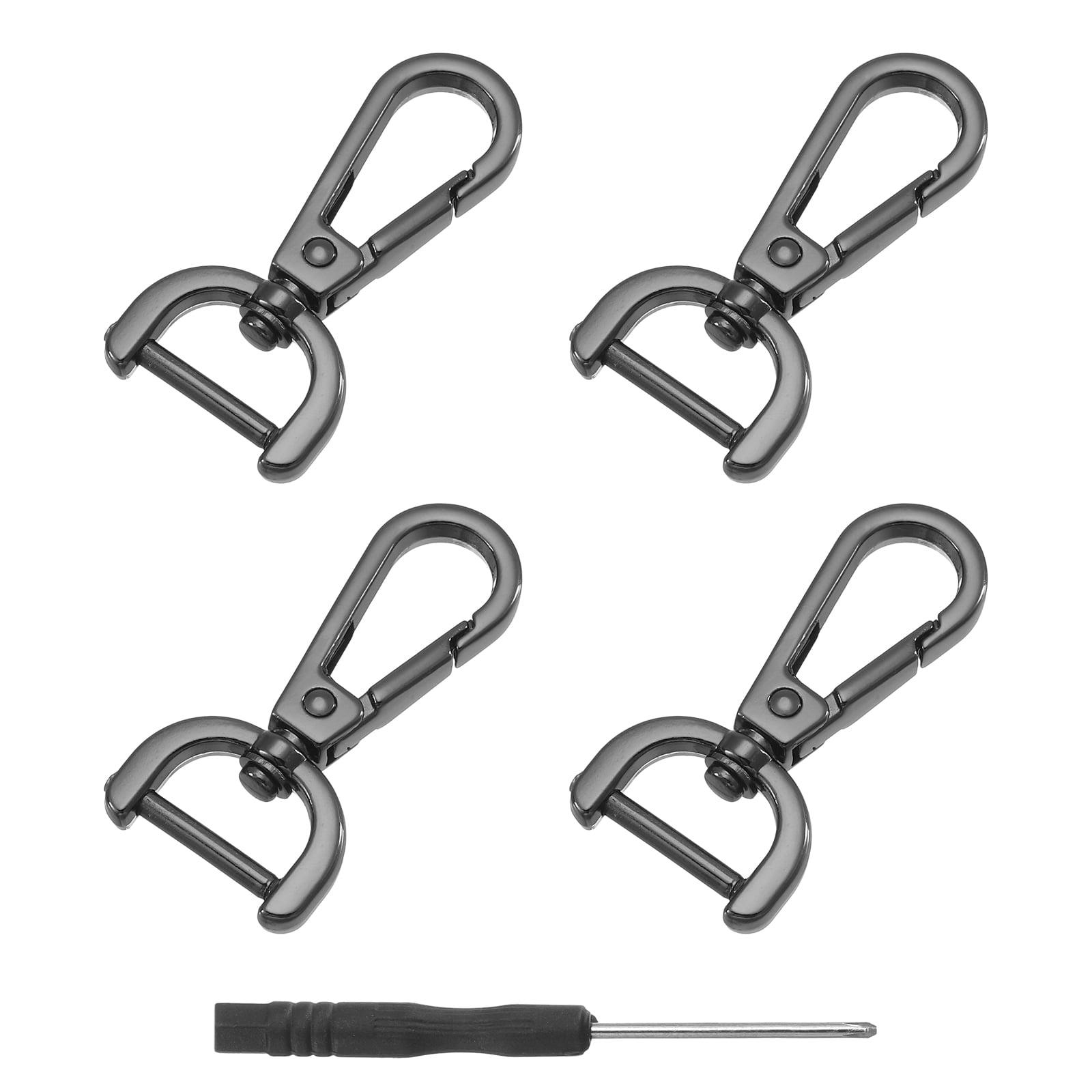 Uxcell 4Pack Swivel Clasps, 0.6" D Ring Detachable Snap Hook with ...