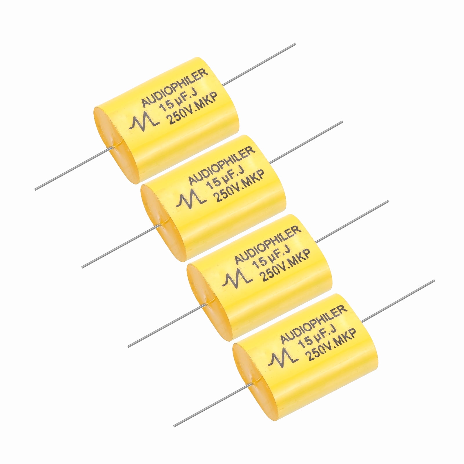 Uxcell 4Pcs 15uF High-Frequency Divider Capacitor, 250V Audio Speaker ...