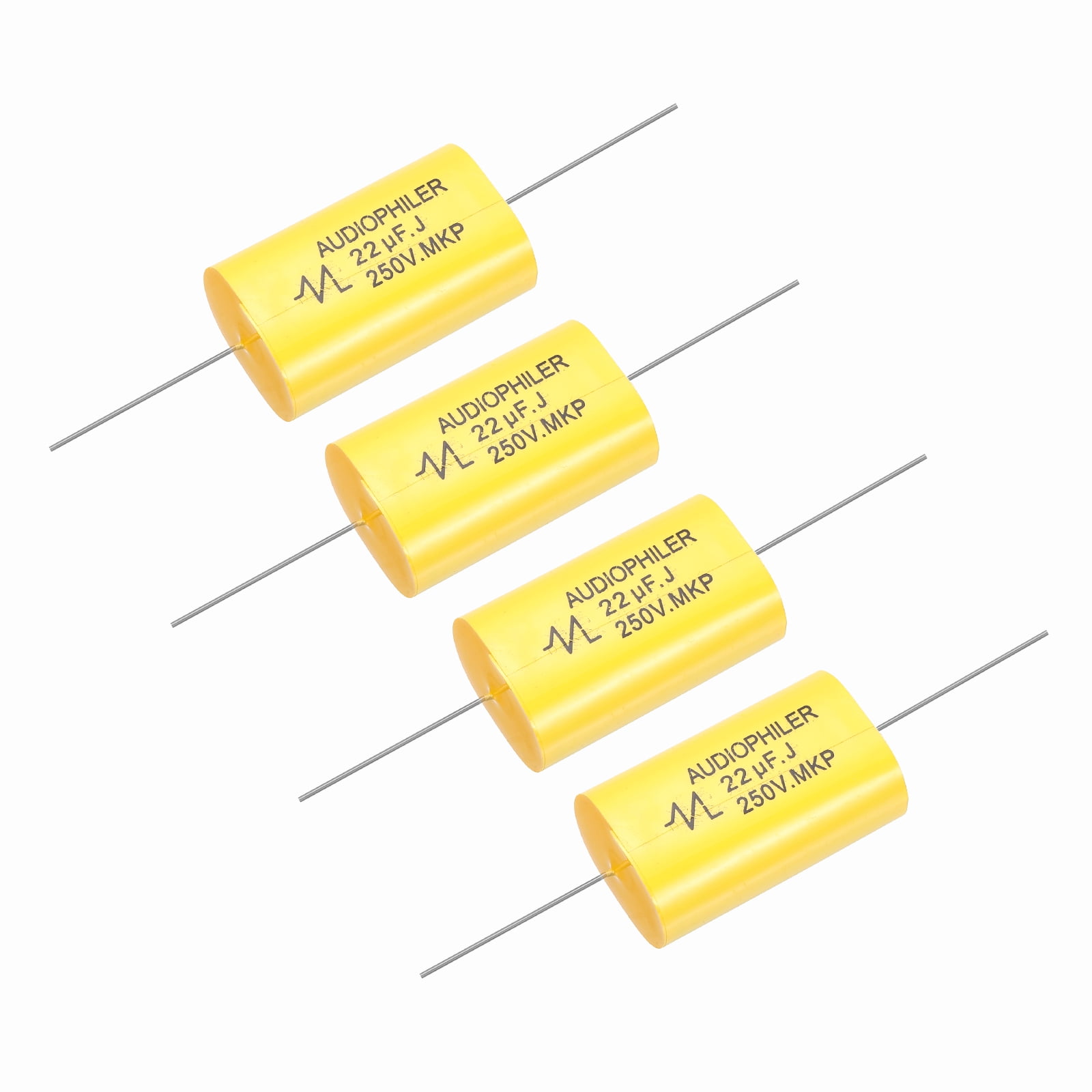 Uxcell 4Pcs 22uF High-Frequency Divider Capacitor, 250V Audio Speaker ...