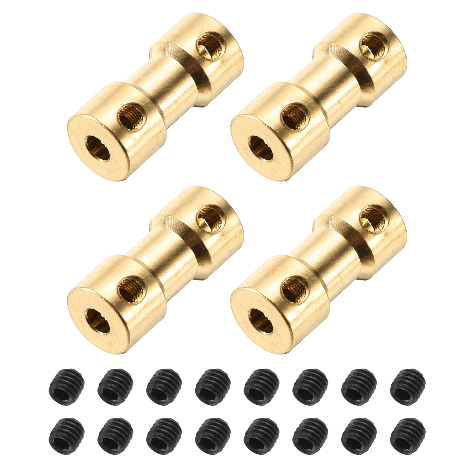 Uxcell 4Pcs 3.17mm to 3.17mm Brass Shaft Coupling Joint Connector with ...