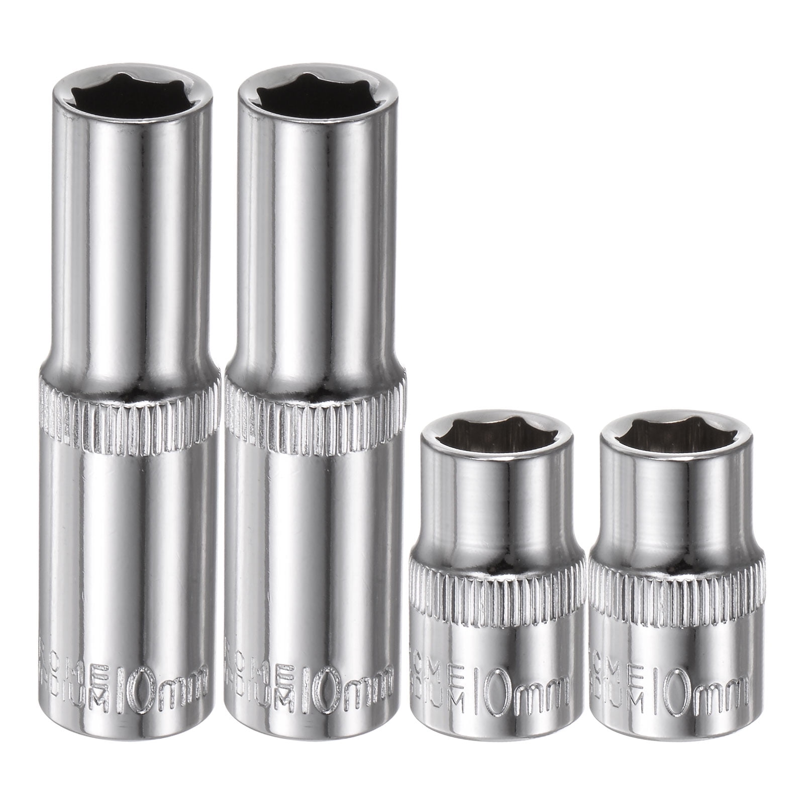 Uxcell 4Pcs 3/8-Inch Drive Deep & Shallow Impact Socket Set 10mm Metric ...
