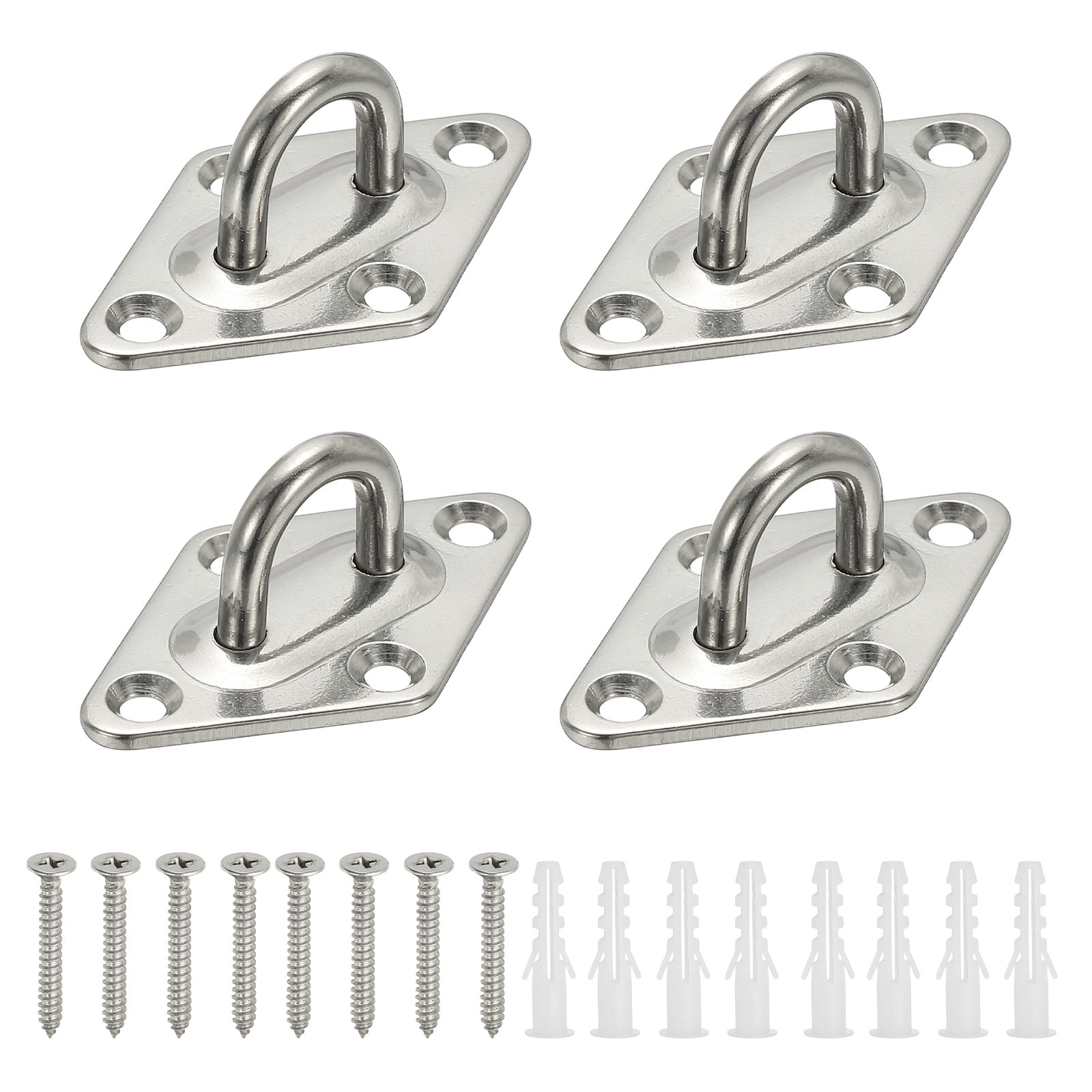 Uxcell 4Pcs 304 Stainless Steel Ceiling Hooks - Rhombus Wall Mount U ...