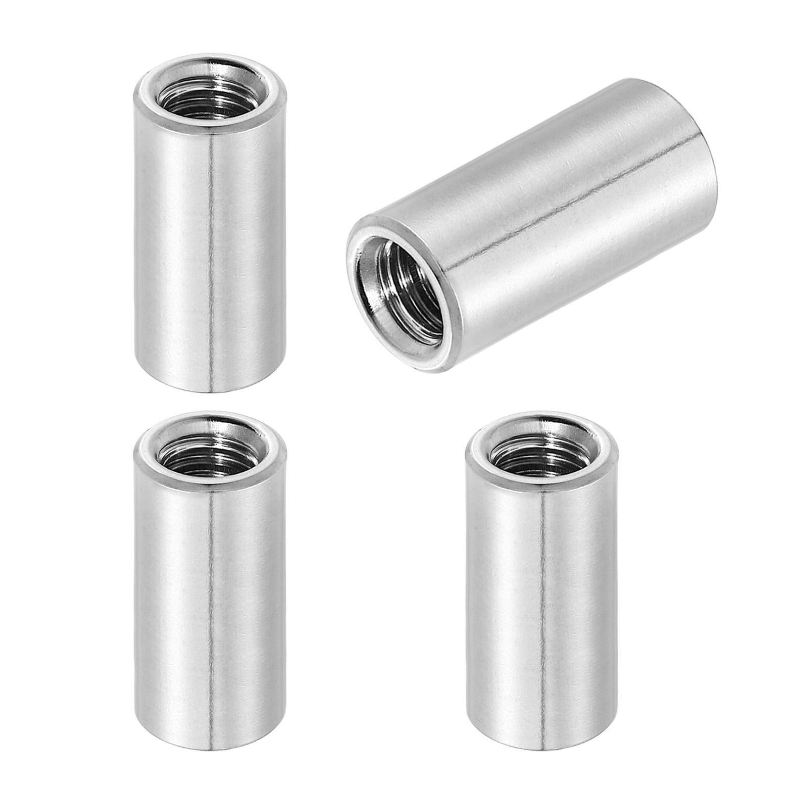 Uxcell 4Pcs 304 Stainless Steel M8x1.25mm Round Coupling Nuts, 0.47x0 ...