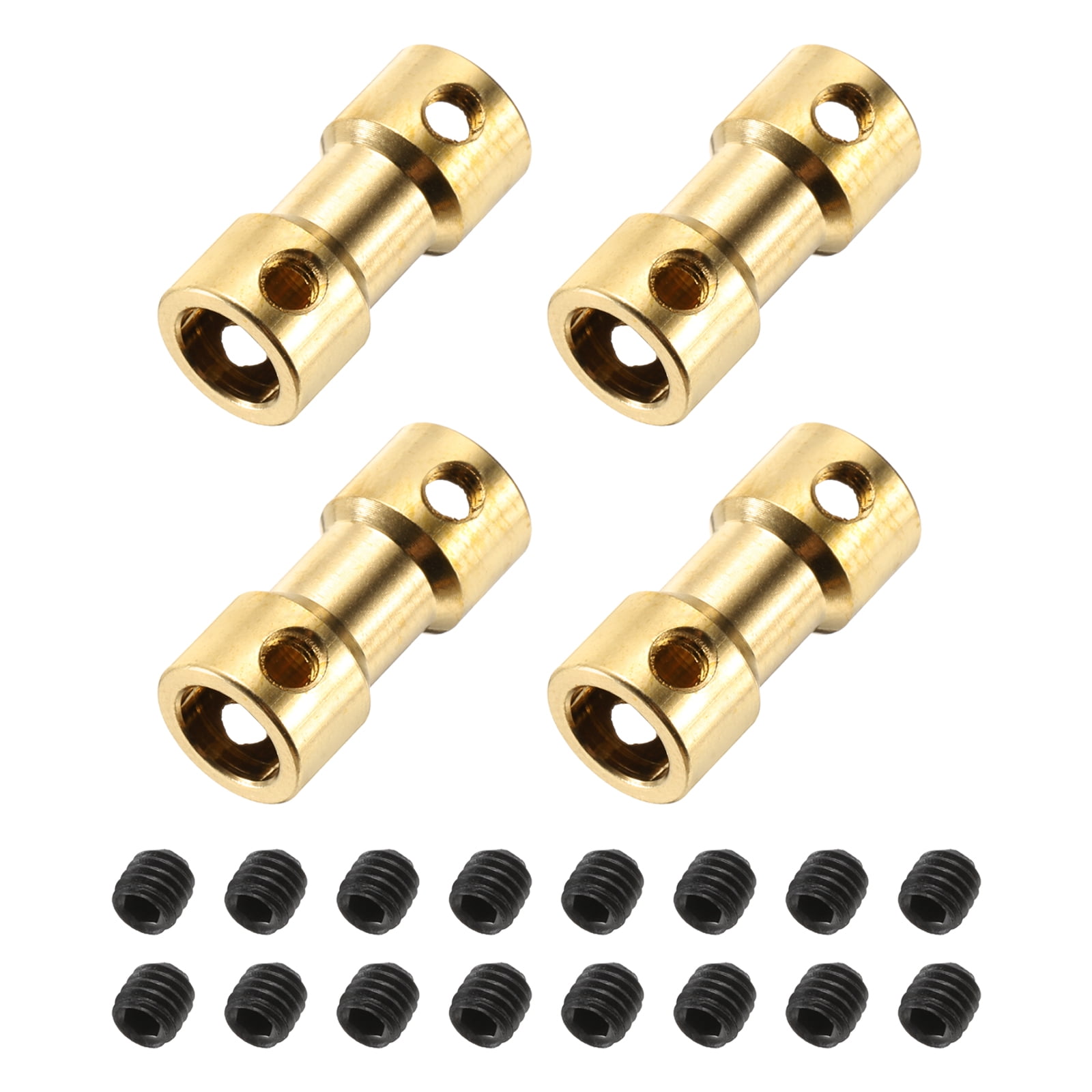 Uxcell 4Pcs 5mm to 6mm Brass Shaft Coupling Joint Connector with Screws ...