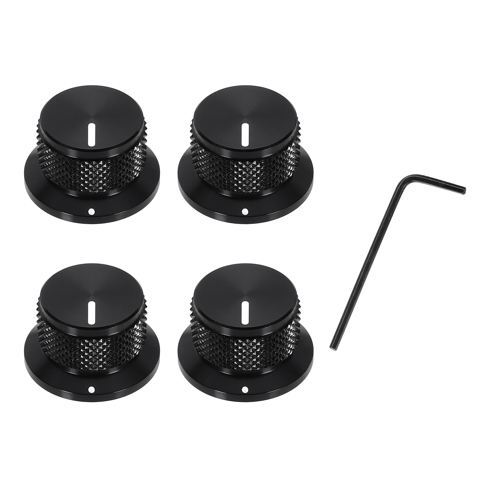 Uxcell 4Pcs Aluminium Knurled Potentiometer Knobs 1/4" Volume Tone Control Top Hat Knob for ...