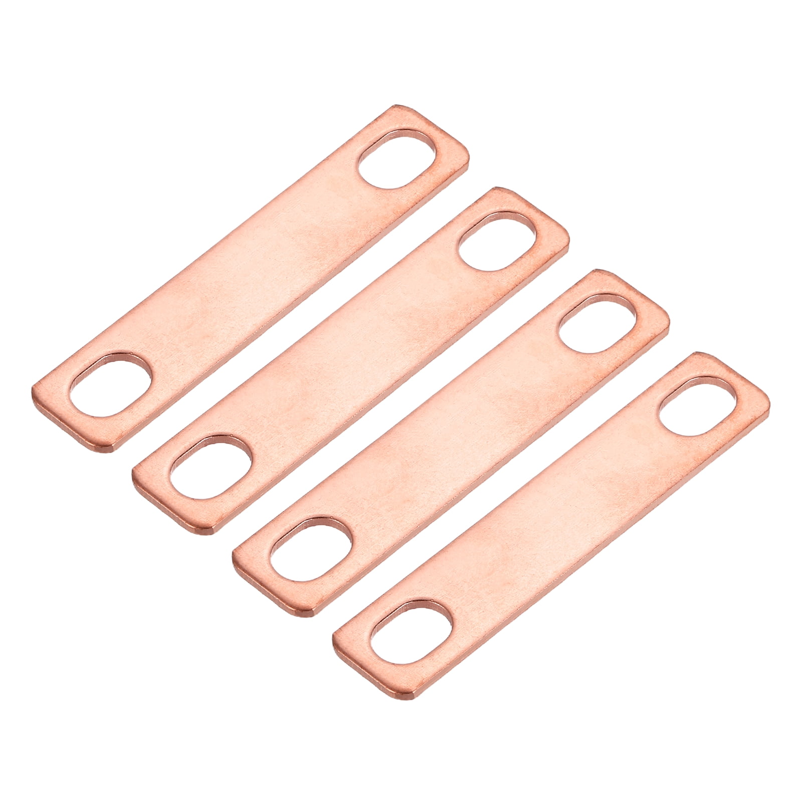 Uxcell 4 Pcs Bus Bar Connector, Pitch Row 1.8"(45mm) Red Copper Flat ...