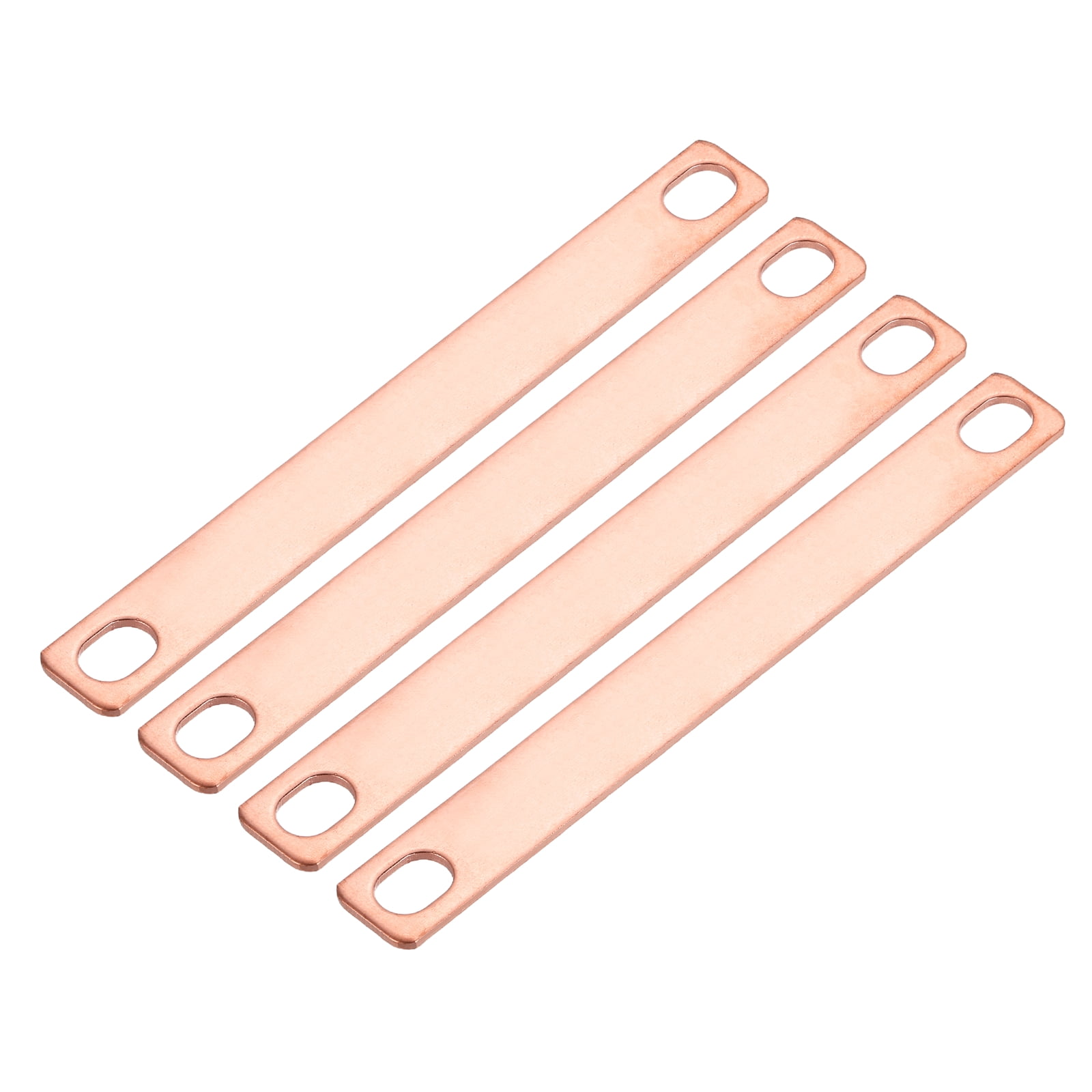 Uxcell 4 Pcs Bus Bar Connector, Pitch Row 3.4"(85mm) Red Copper Flat ...