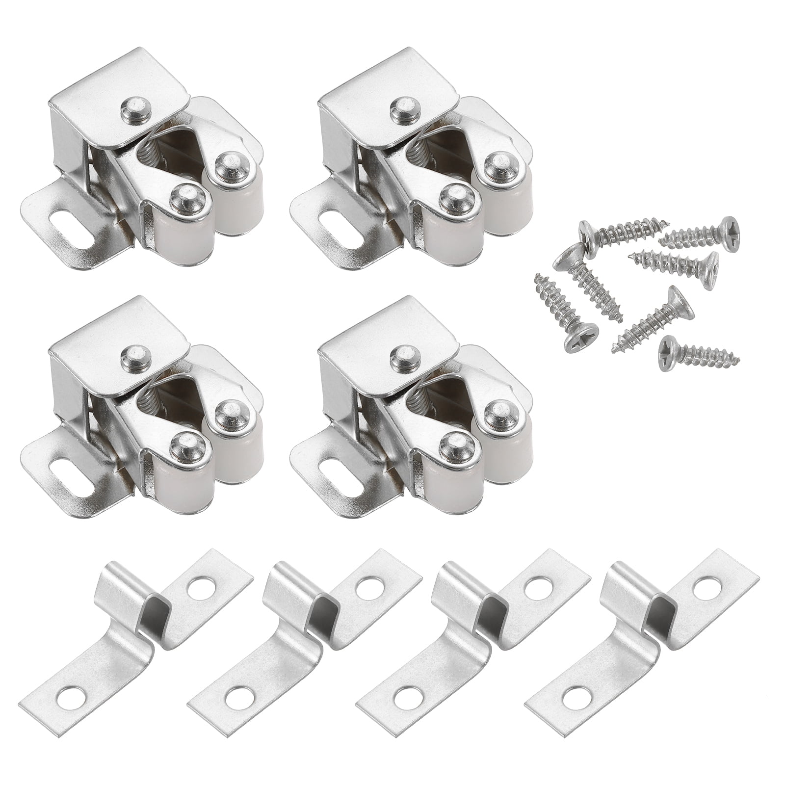 Uxcell 4Pcs Cabinet Latch Double Roller Catch, Lock Stop Catch Clamp ...