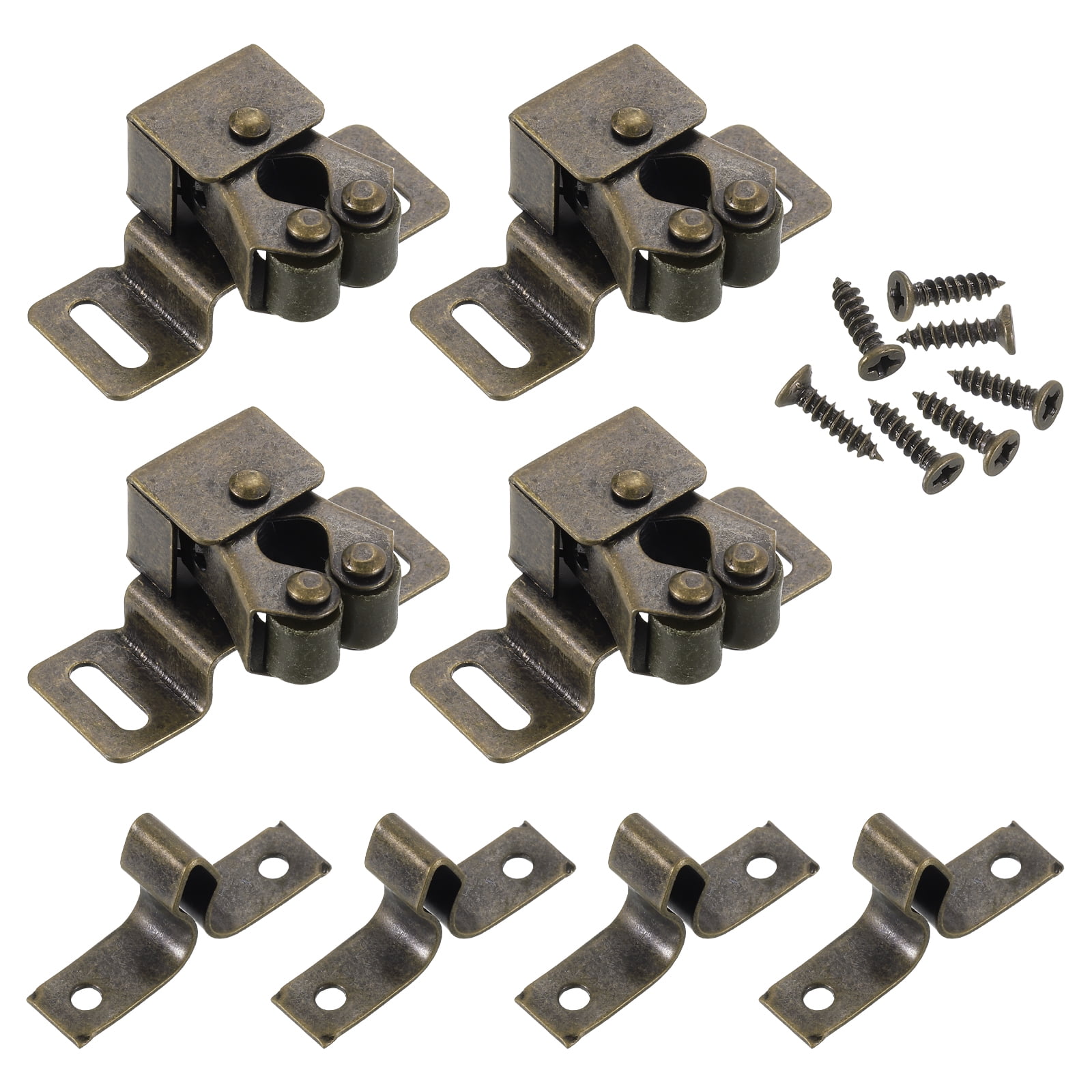 Uxcell 4Pcs Cabinet Latch Double Roller Catches, Lock Stop Catch Clamp ...