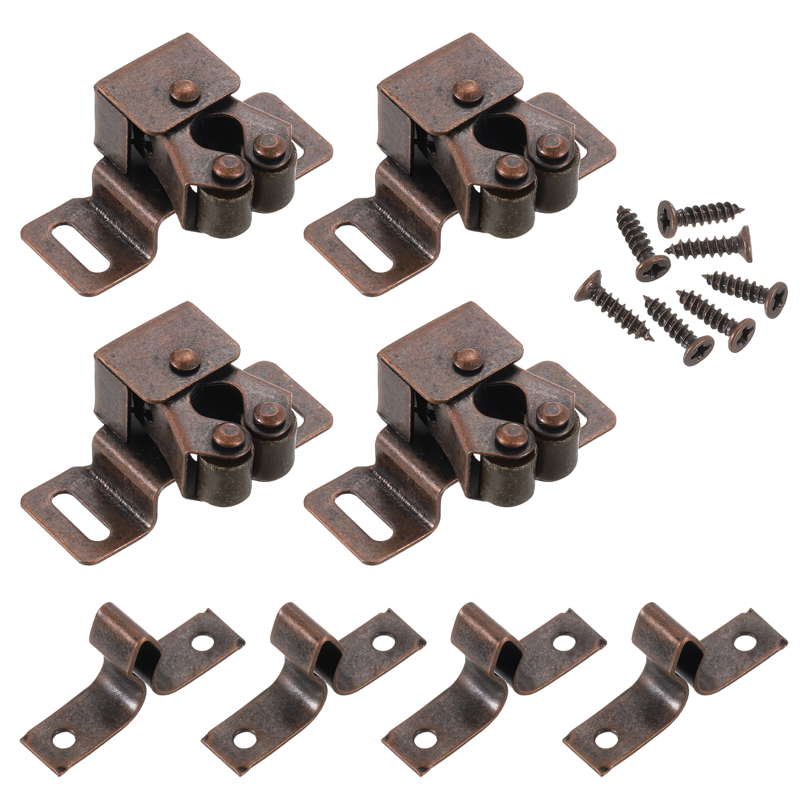 Uxcell 4Pcs Cabinet Latch Double Roller Catches, Lock Stop Catch Clamp ...
