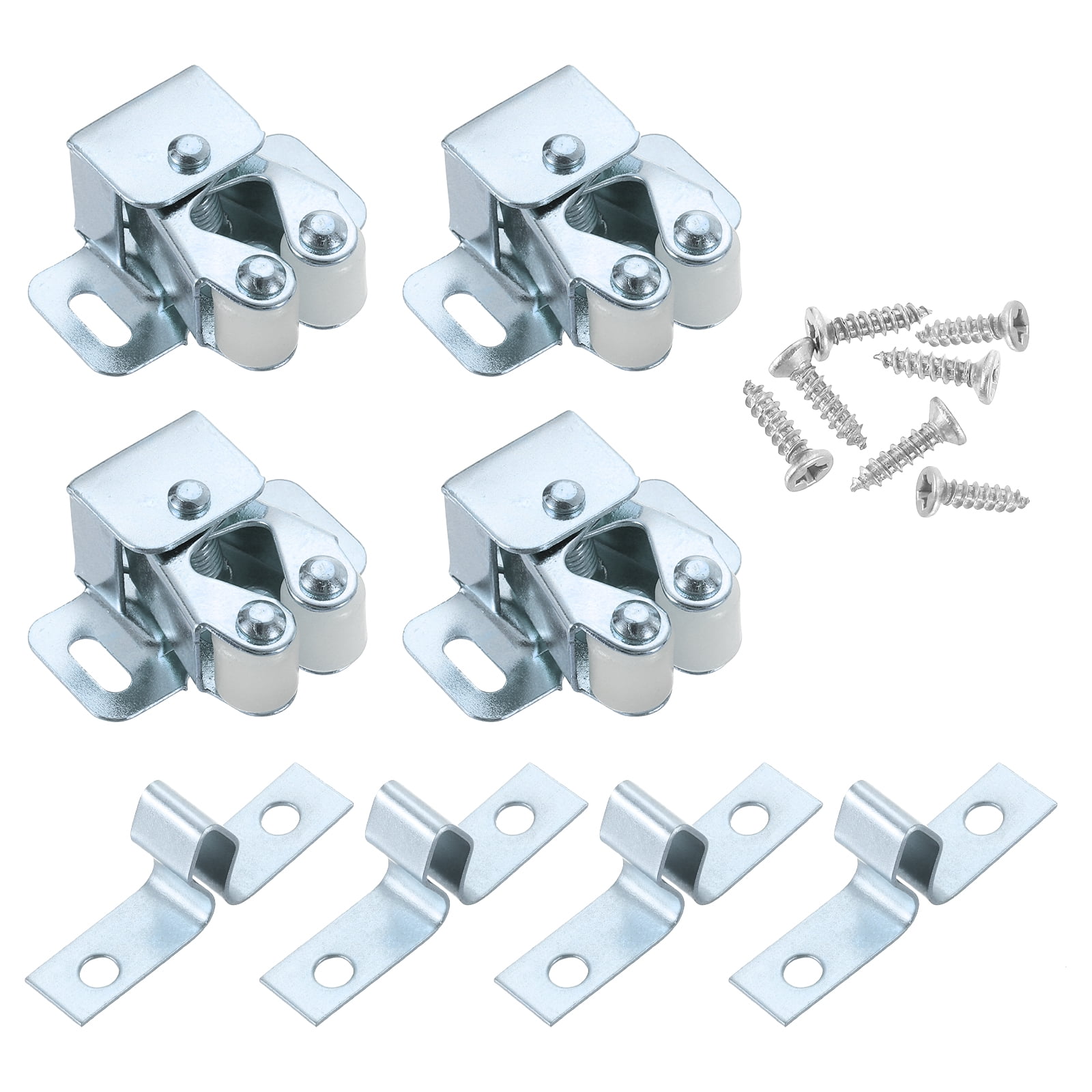 Uxcell 4Pcs Cabinet Latch Double Roller Catches, Lock Stop Catch Clamp ...