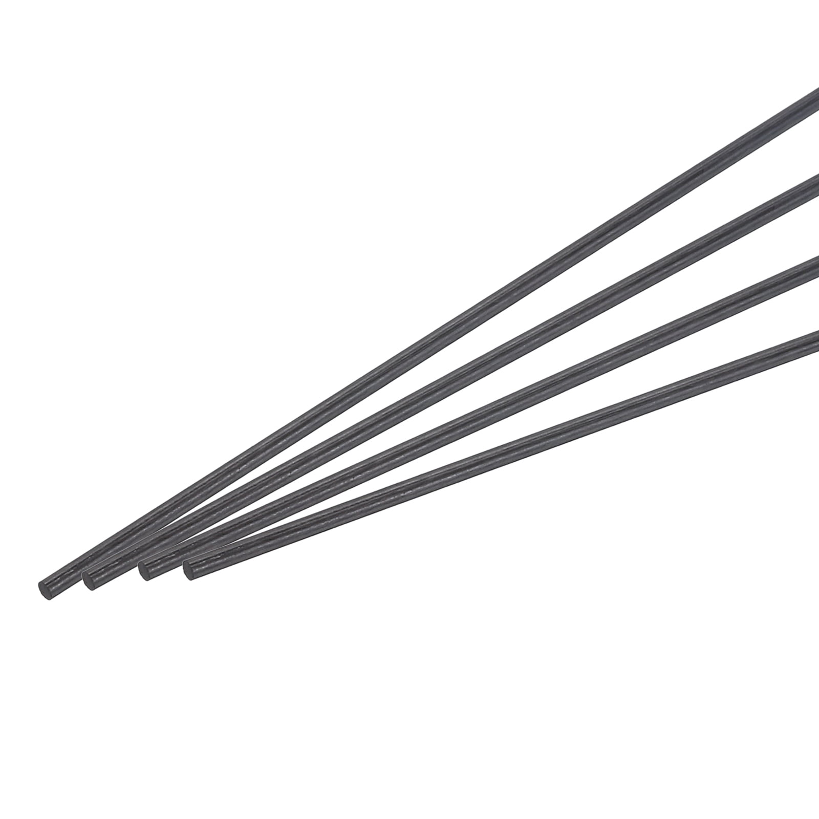 Uxcell 4Pcs Carbon Fiber Rod 6mm x 300mm Carbon Rod Bar for RC Plane ...