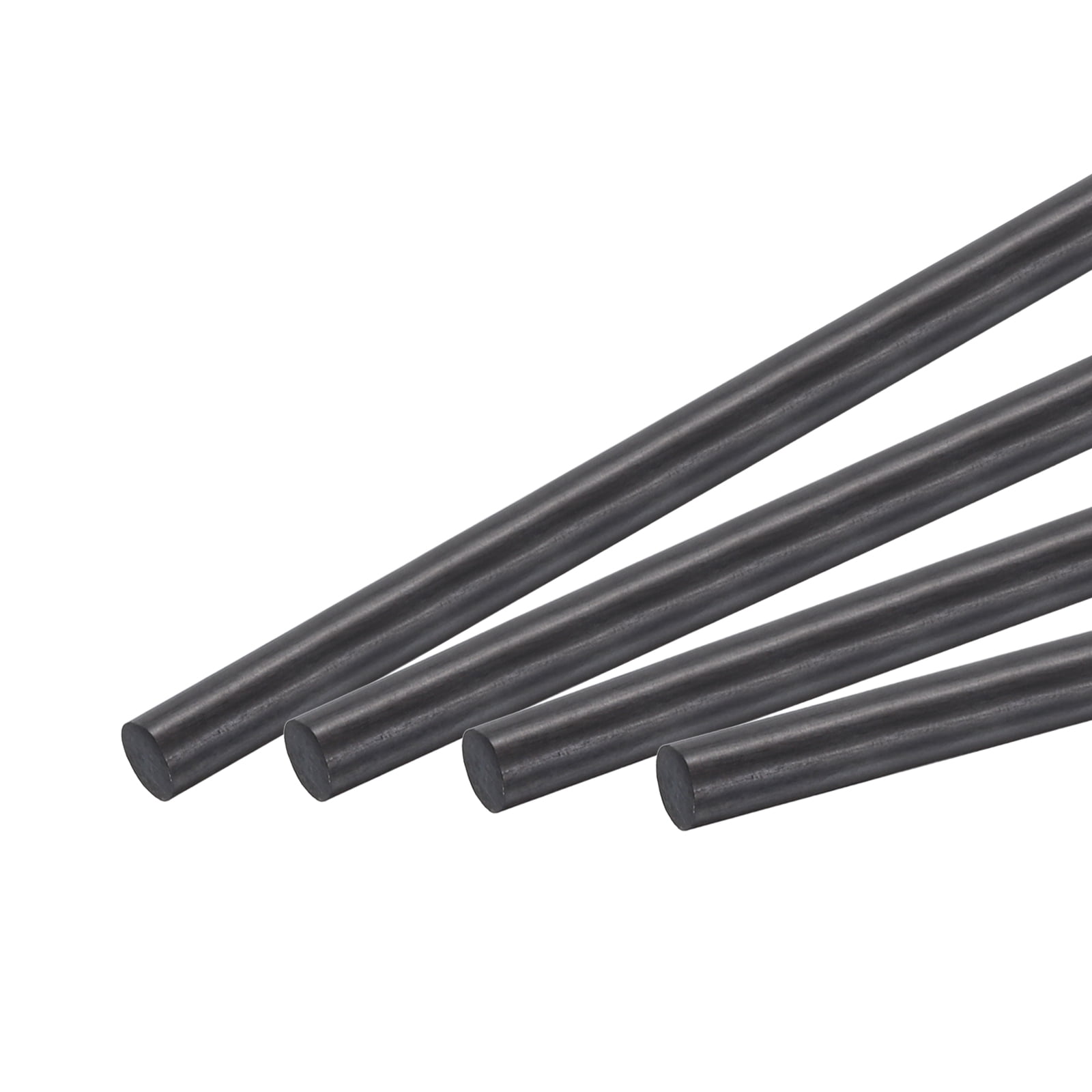 Uxcell 4Pcs Carbon Fiber Rod 7mm x 100mm Carbon Rod Bar for RC Plane ...