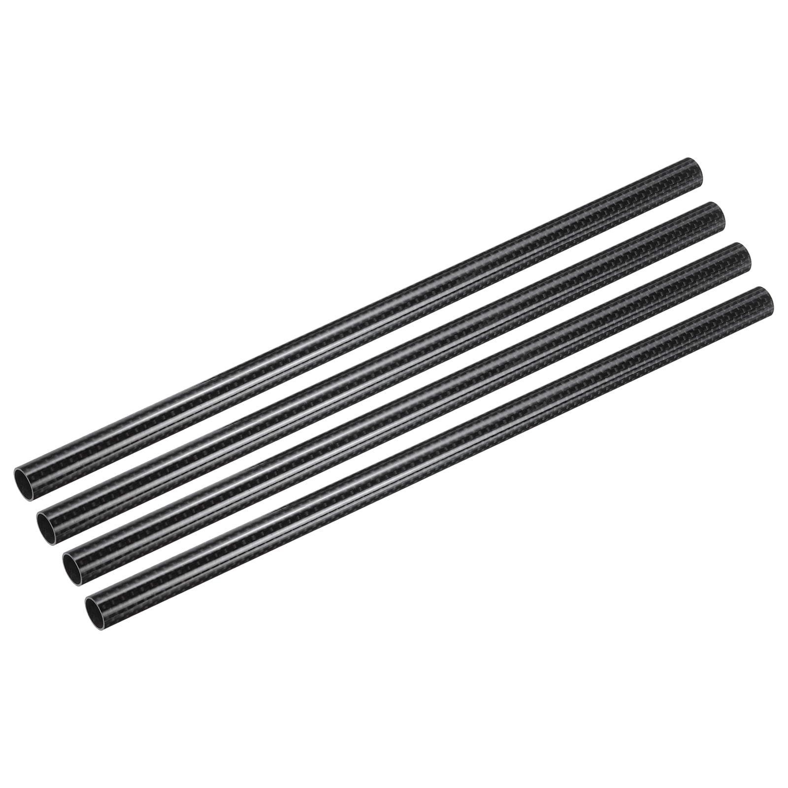 Uxcell 4Pcs Carbon Fiber Tubes 12 x 14 x 330mm Glossy Surface Rod 3K ...