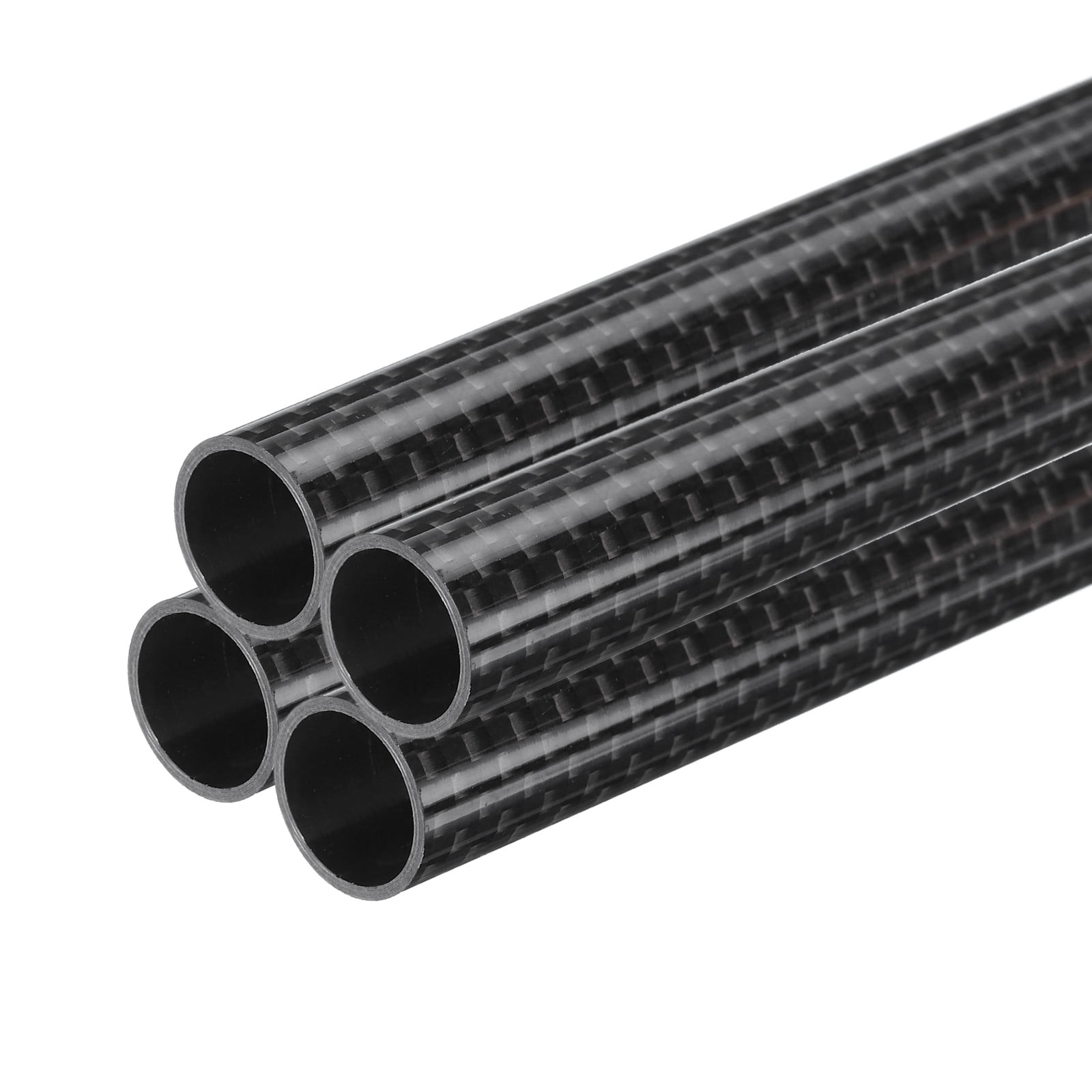 Uxcell 4Pcs Carbon Fiber Tubes 12 x 14 x 420mm Glossy Surface Rod 3K ...