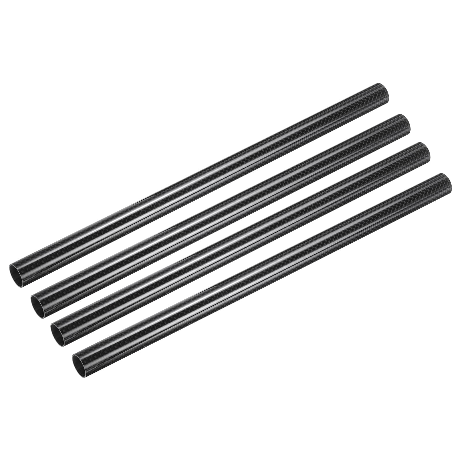 Uxcell 4Pcs Carbon Fiber Tubes 16 x 18 x 330mm Glossy Surface Rod 3K ...