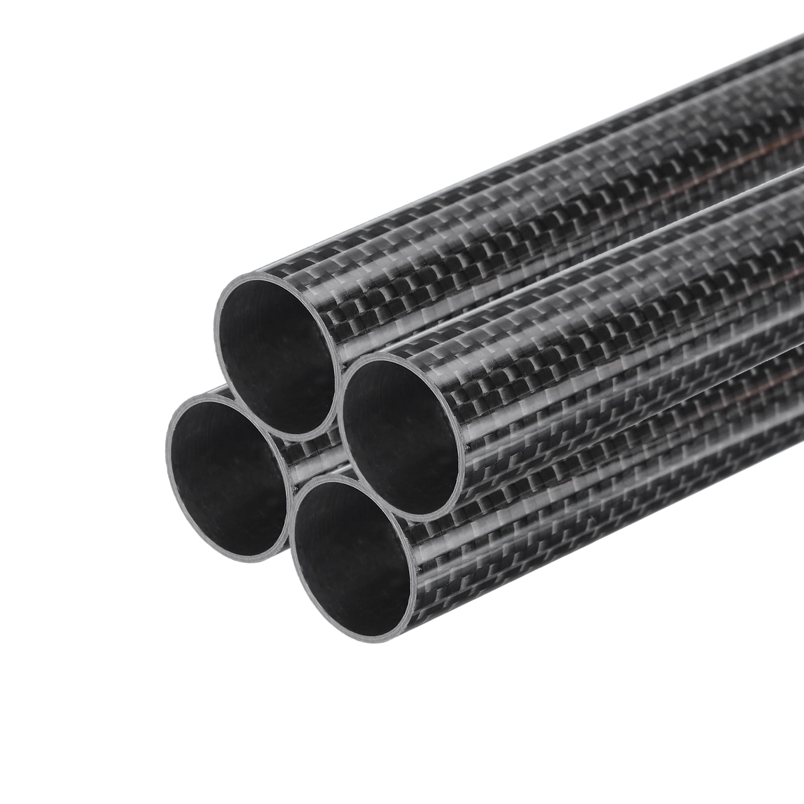 Uxcell 4Pcs Carbon Fiber Tubes 18 x 20 x 330mm Glossy Surface Rod 3K ...