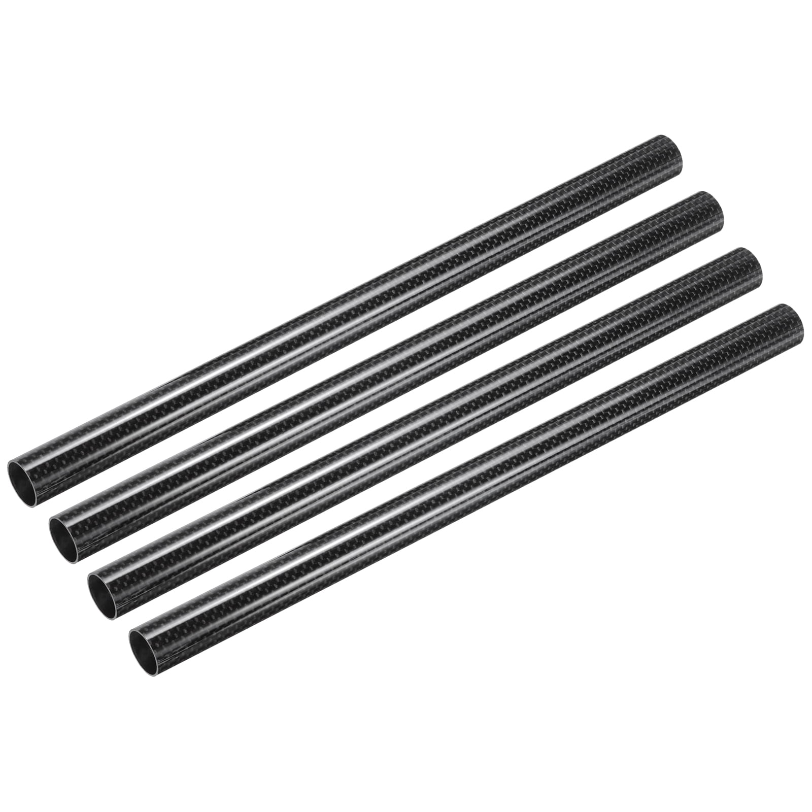 Uxcell 4Pcs Carbon Fiber Tubes 18 x 20 x 330mm Glossy Surface Rod 3K ...