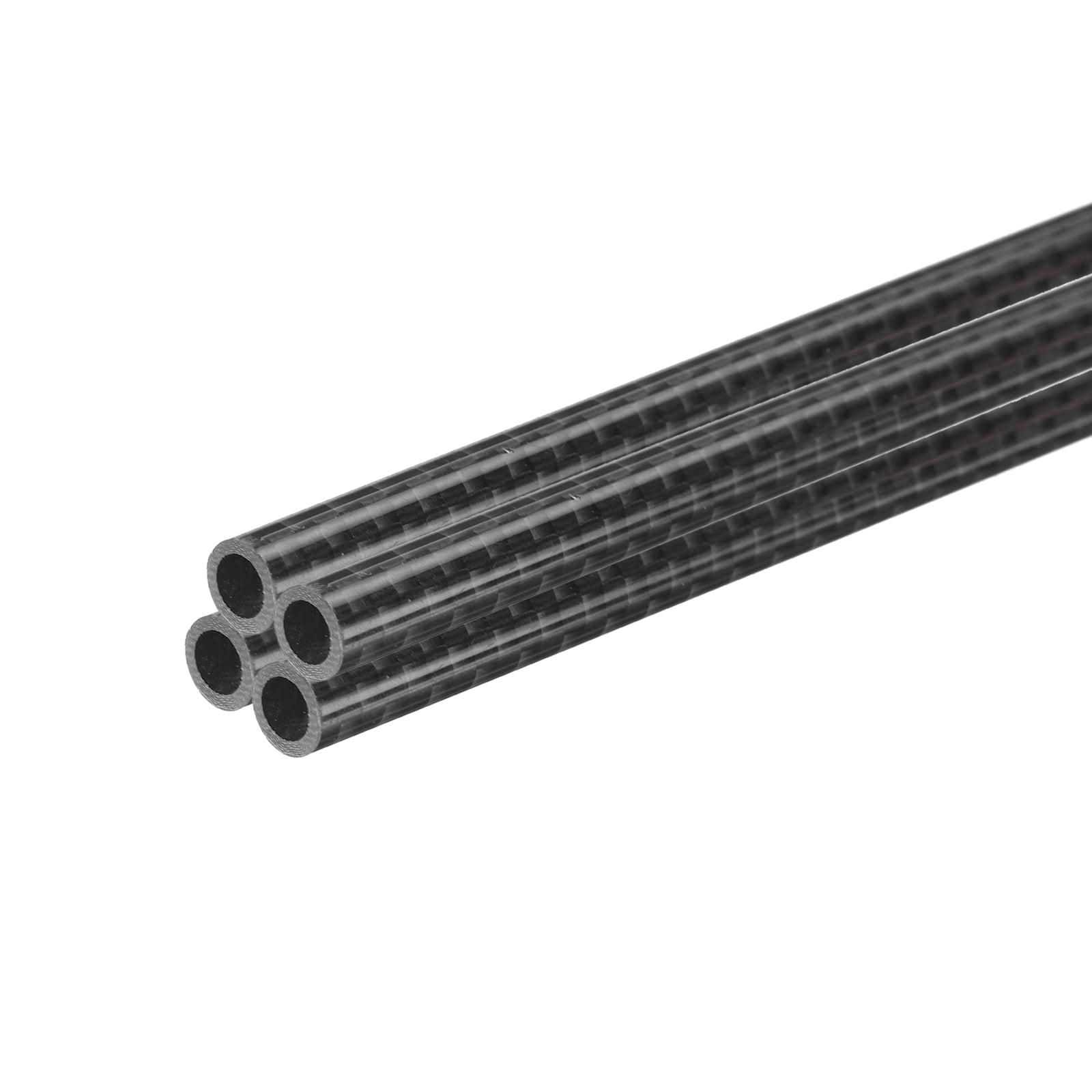 Uxcell 4Pcs Carbon Fiber Tubes 4 x 6 x 420mm Glossy Surface Rod 3K Roll ...
