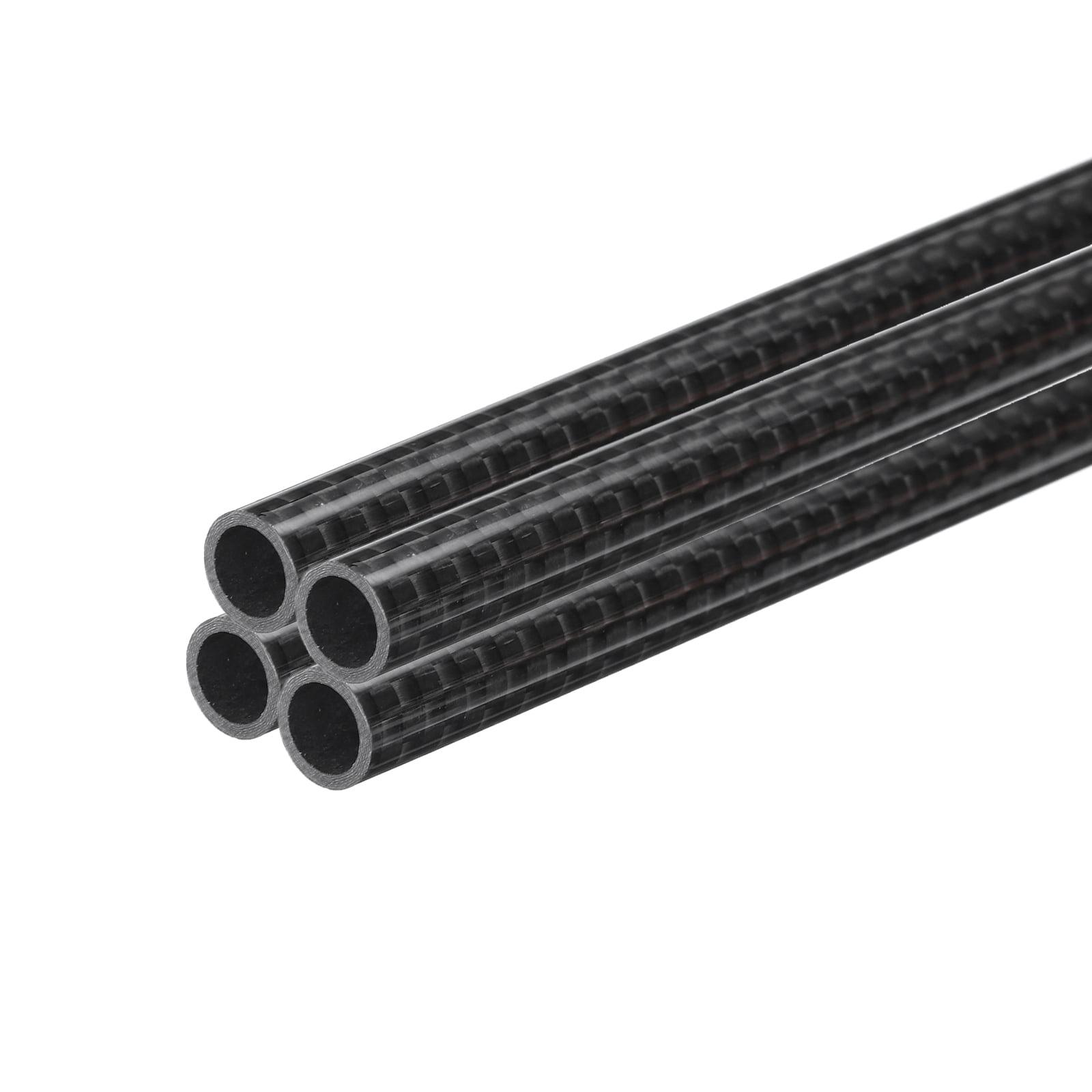 Uxcell 4Pcs Carbon Fiber Tubes 6 x 8 x 420mm Glossy Surface Rod 3K Roll ...
