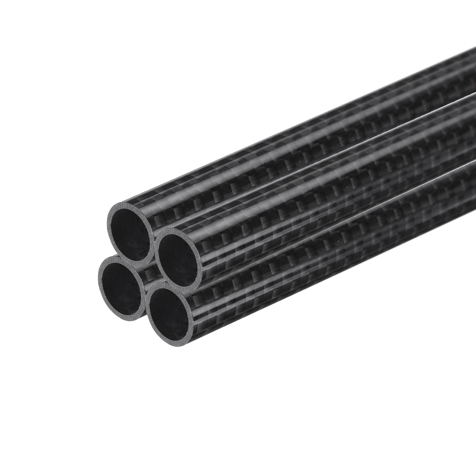 Uxcell 4Pcs Carbon Fiber Tubes 8 x 10 x 420mm Glossy Surface Rod 3K ...