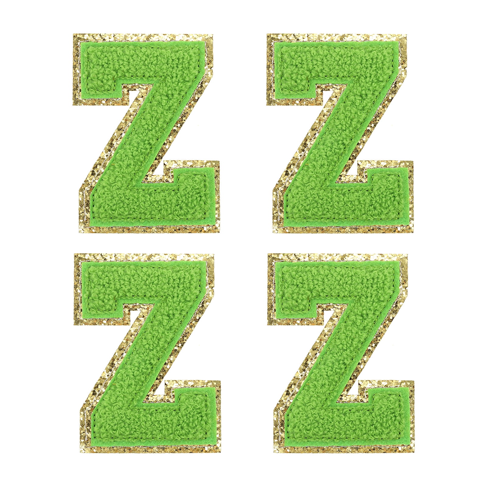 Uxcell 4Pcs Chenille Letter Patches Iron on Letter Patches Green Z ...