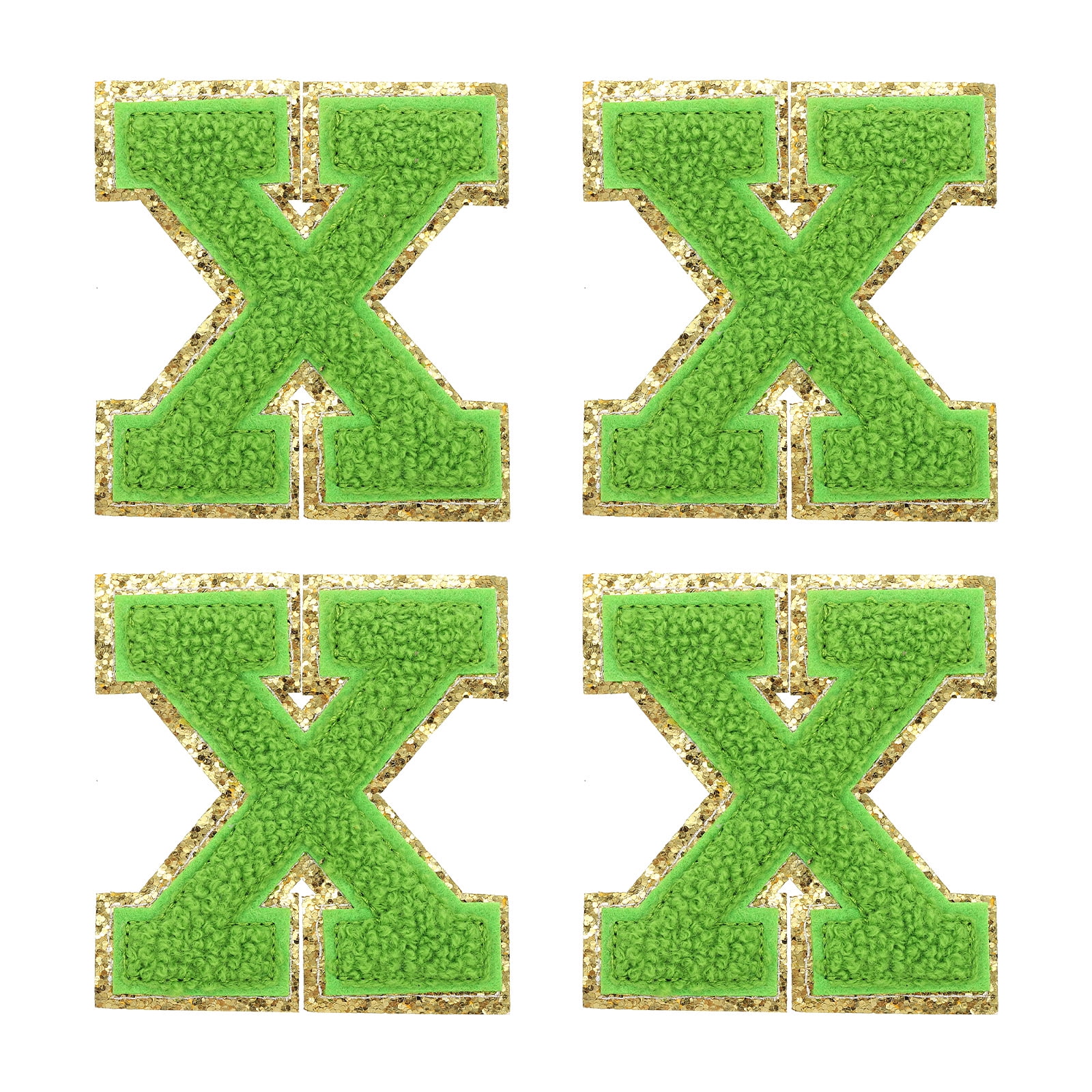 Uxcell 4Pcs Chenille Letter Patches Iron on Letter Patches Green x ...