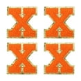 Uxcell 4Pcs Chenille Letter Patches Iron on Letter Patches Orange x ...