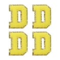 Uxcell 4Pcs Chenille Letter Patches Iron on Letter Patches Yellow D ...