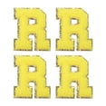 Uxcell 4Pcs Chenille Letter Patches Iron on Letter Patches Yellow R ...