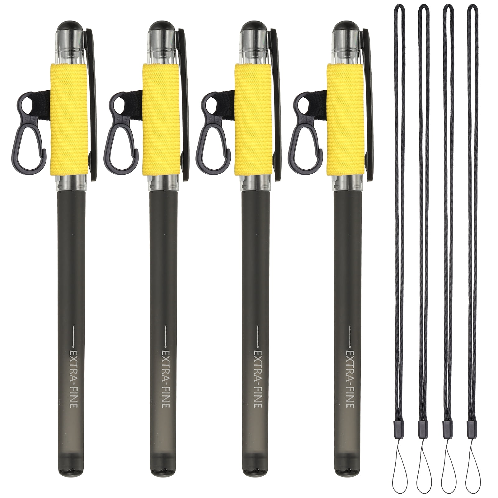 Uxcell 4Pcs Elastic Pen Holder with 4 Adjustable Silicone Lanyards ...