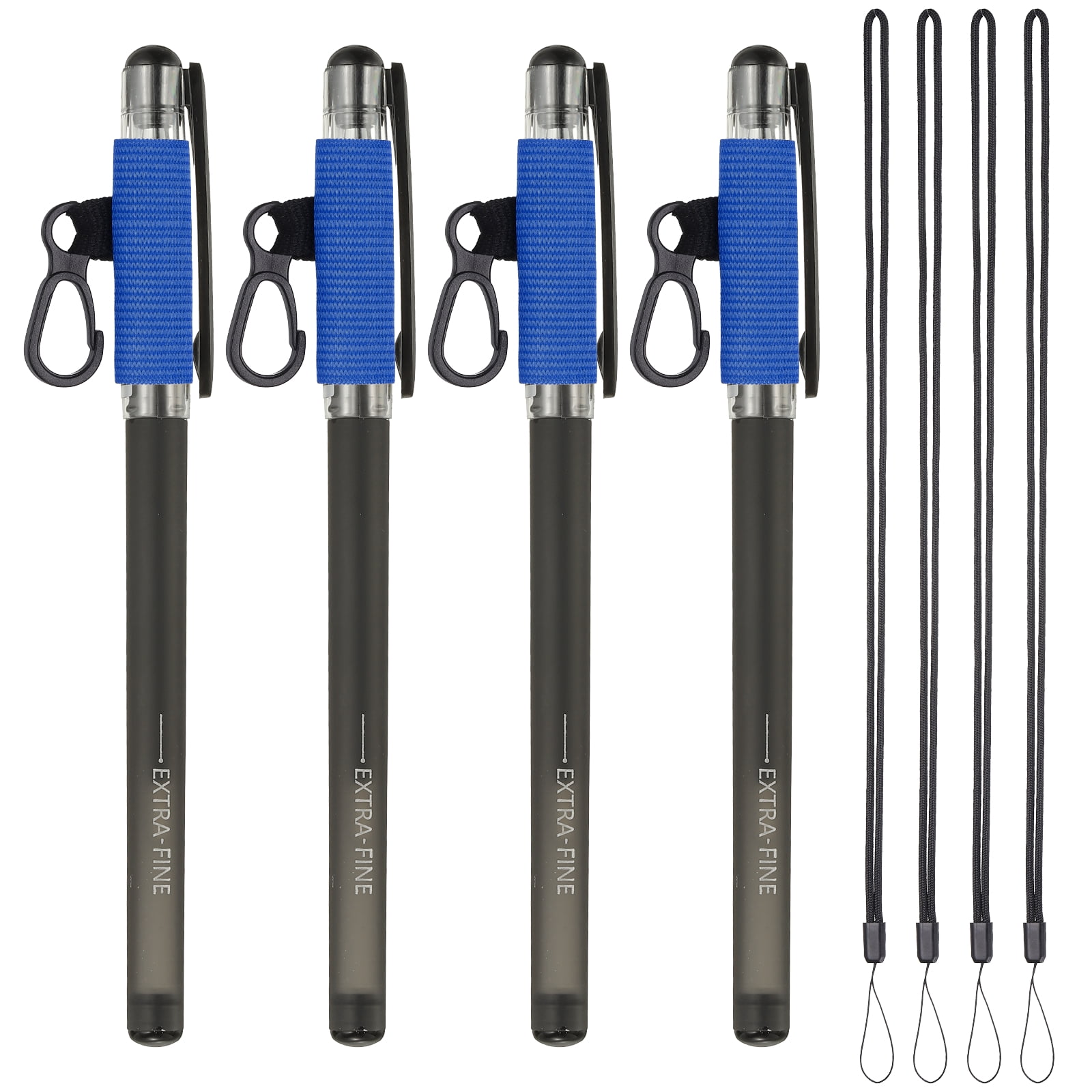 Uxcell 4Pcs Elastic Pen Holder with 4 Adjustable Silicone Lanyards ...