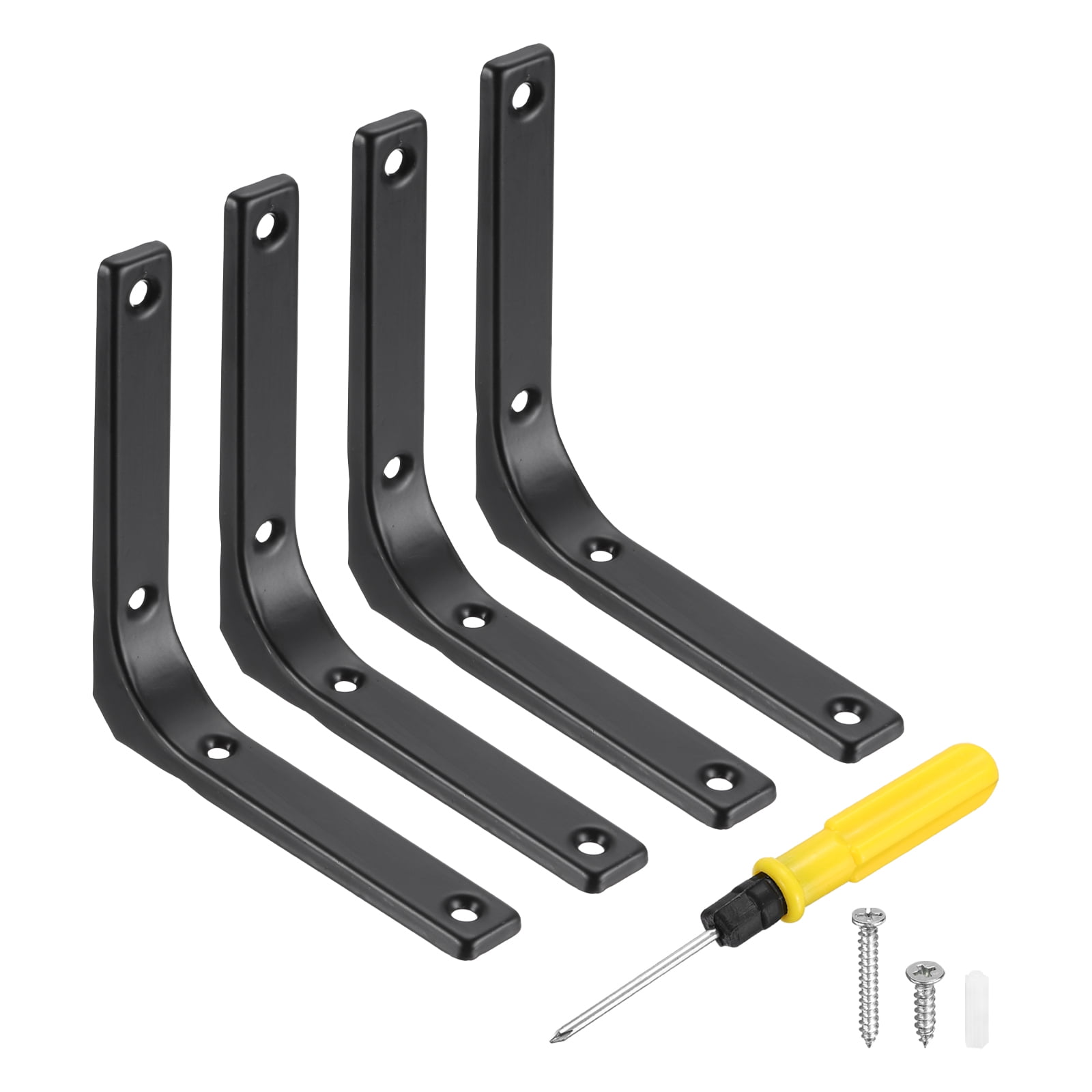 Uxcell 4Pcs Floating Shelf Brackets, 5 x 5 Inch L-Shape Wall Bracket ...
