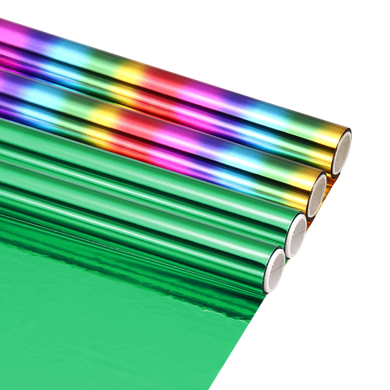 Uxcell 4Pcs Green/Multicolor Hot Stamping Heat-Activated Foil Roll ...