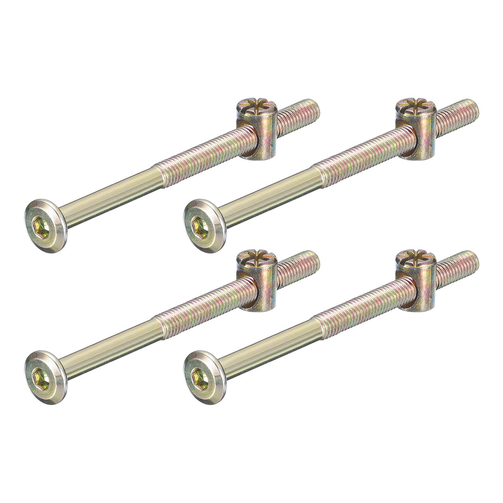 Uxcell 4Pcs Hex Socket Head Screws Bolts Barrel Nuts, M6 x 90mm Socket ...