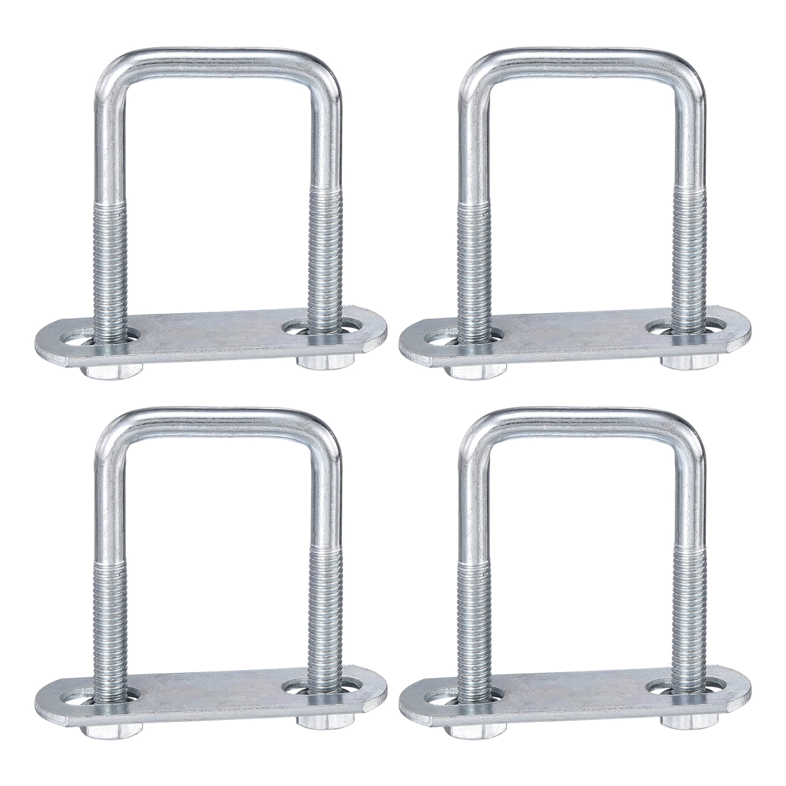 Uxcell 4Pcs Leaf Spring Clamp Kit M6 Square U-Bolts Clamp Fits Leaf ...