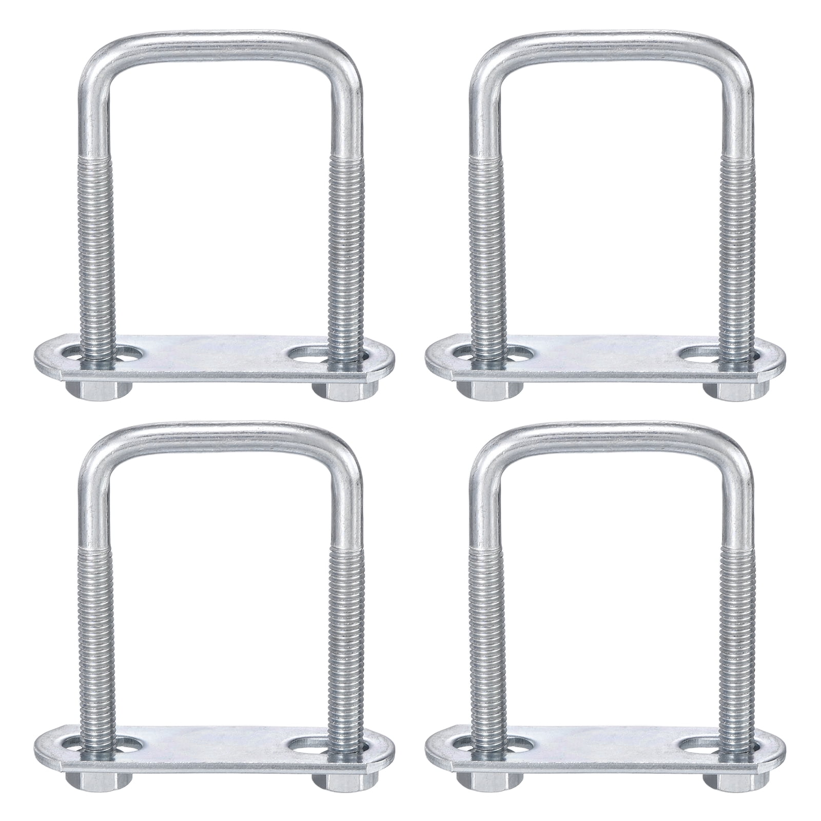 Uxcell 4Pcs Leaf Spring Clamp Kit M6 Square U-Bolts Clamp Fits Leaf ...