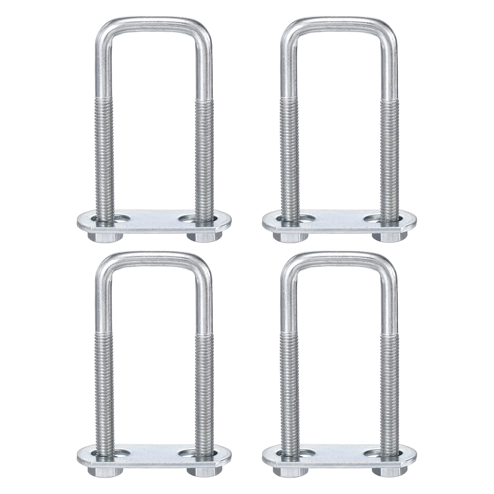 Uxcell 4Pcs Leaf Spring Clamp Kit M6 Square U-Bolts Clamp Fits Leaf ...