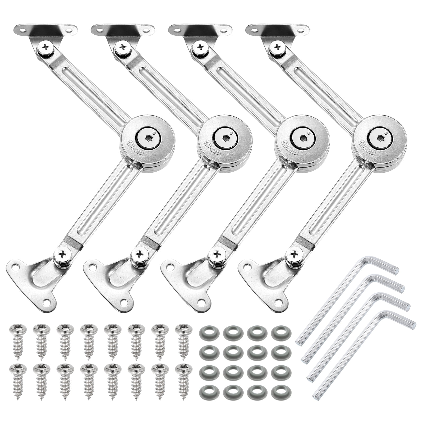 Uxcell 4Pcs Lid Support Hinge, 200N Adjustable Gas Struts Folding Lid ...