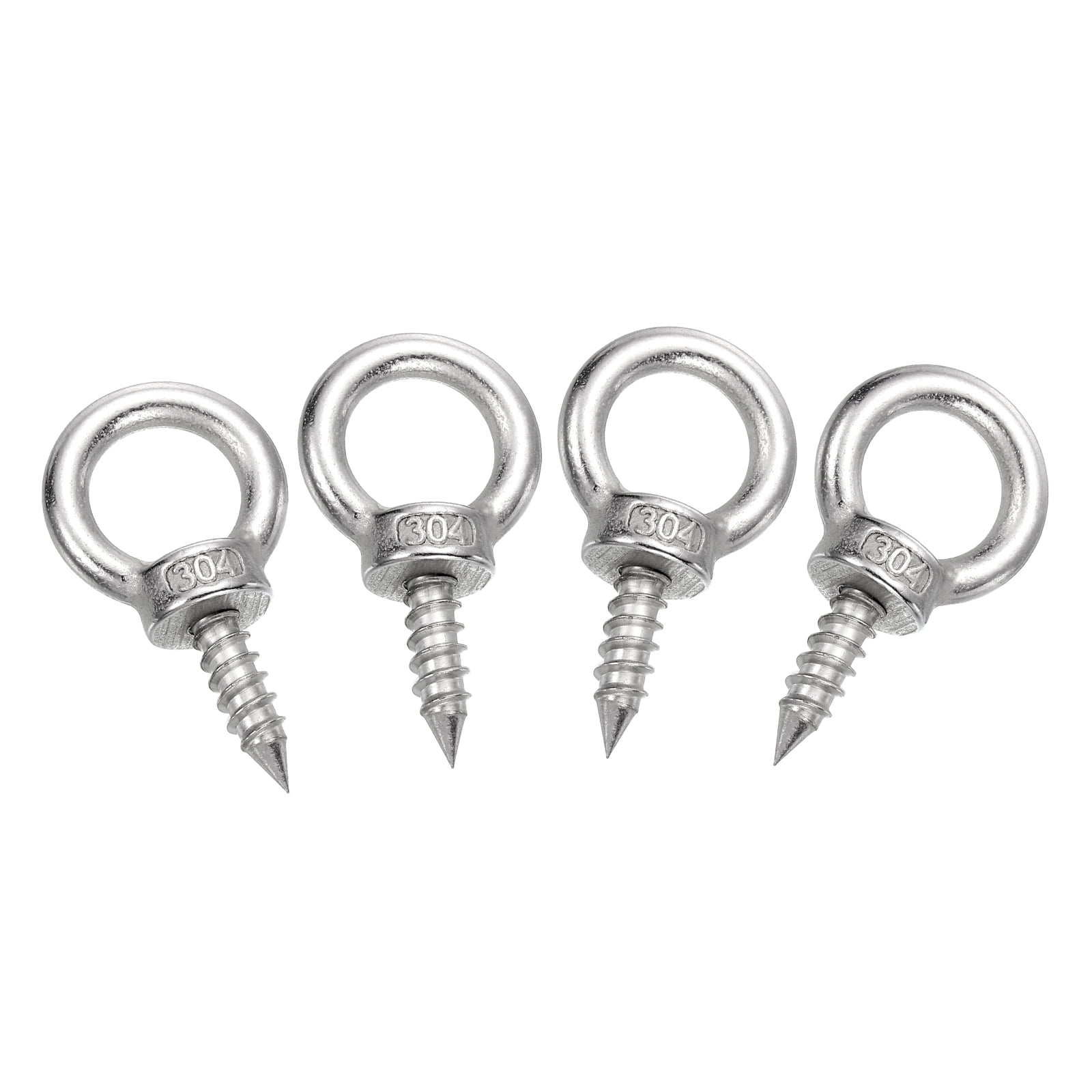 Uxcell 4Pcs M6x20mm Eye Hooks 2x1x1.1