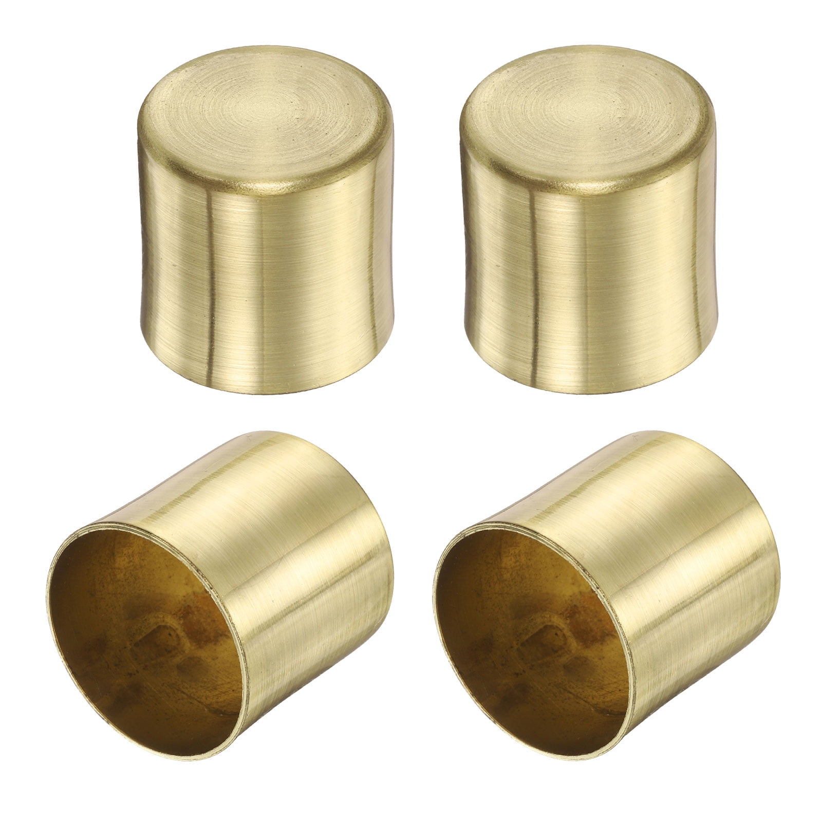 Uxcell 4Pcs Metal Furniture Feet Cover, 1.1 x 1.18 Inch Conical Gold ...