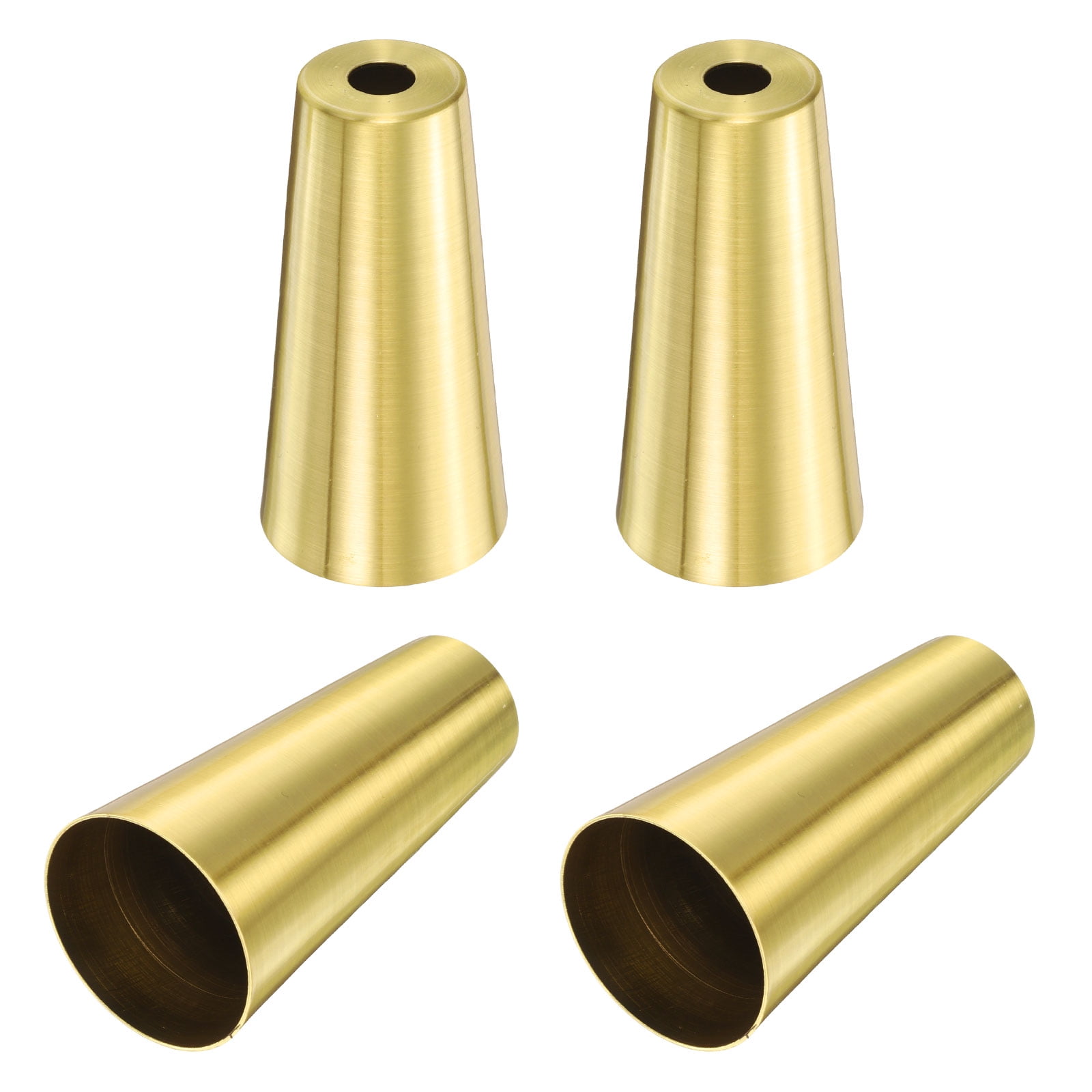 Uxcell 4Pcs Metal Furniture Feet Cover, 1.22 x 3.15 Inch Conical Gold ...