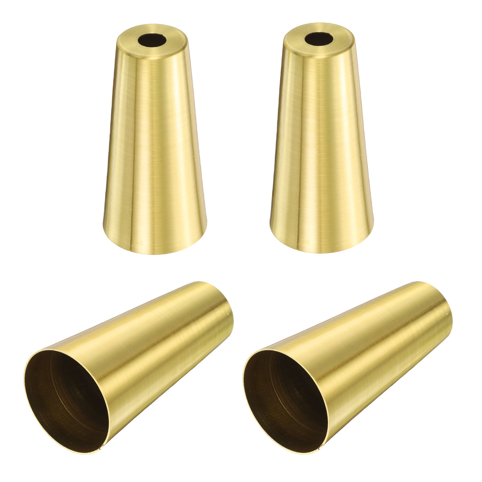 Uxcell 4Pcs Metal Furniture Feet Cover, 1.26 x 2.36 Inch Conical Gold ...