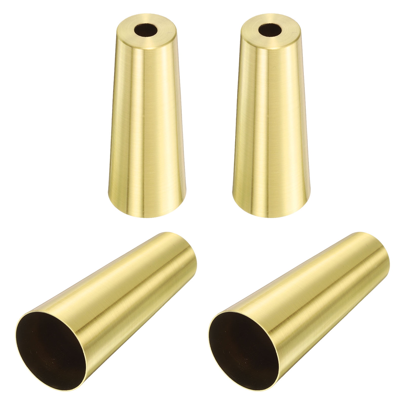 Uxcell 4Pcs Metal Furniture Feet Cover, 1.5 x 4 Inch Conical Gold Table ...