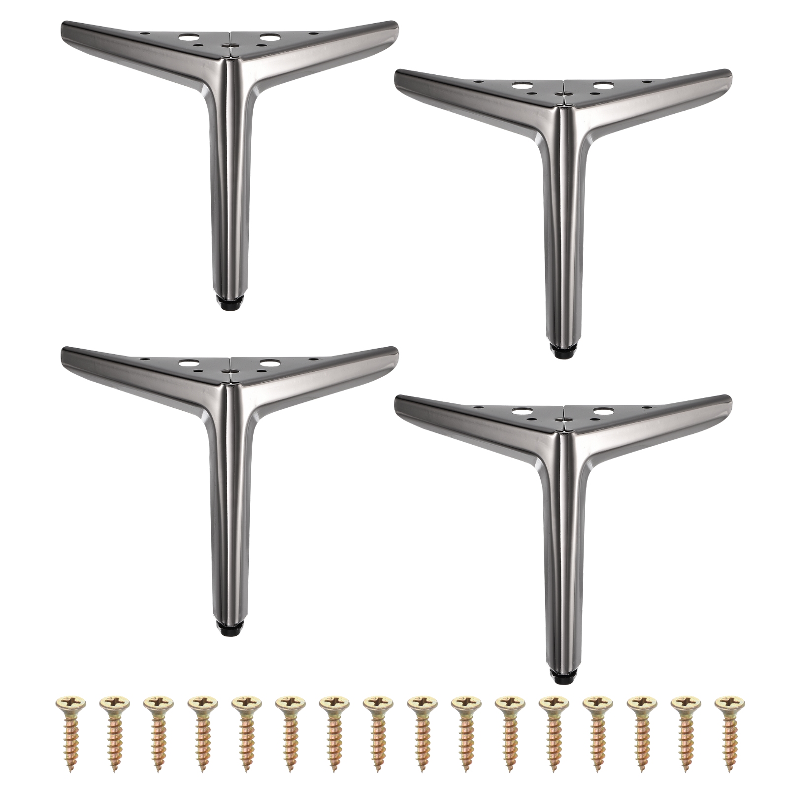 Uxcell 4Pcs Metal Furniture Legs, 6" Triangle Replacement Couch Dresser ...