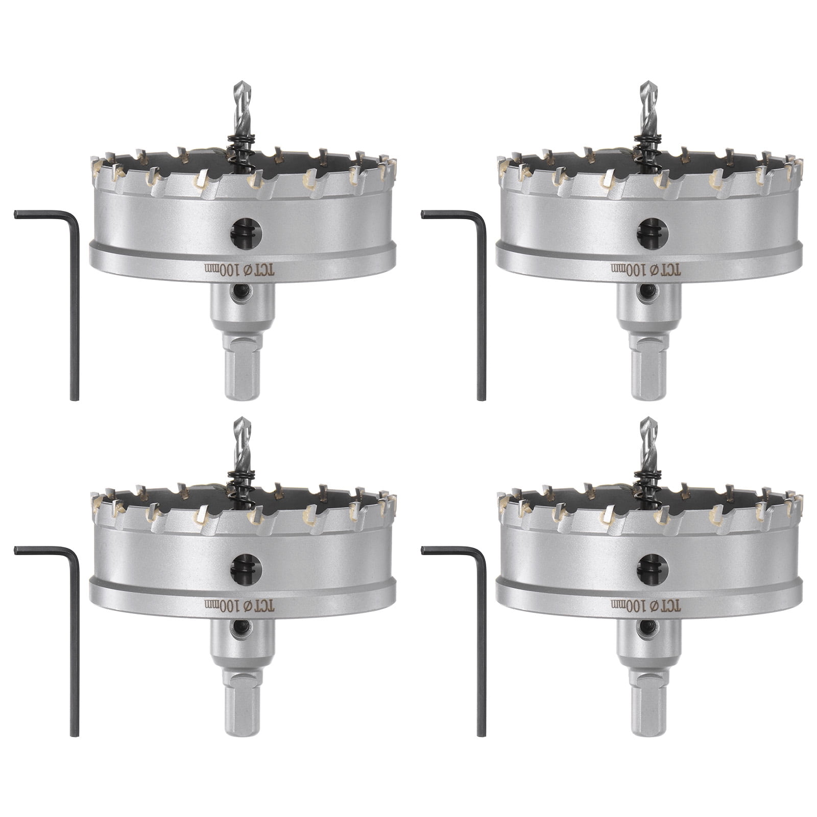 Uxcell 4Pcs Metal Hole Saw Carbide Cutter 100mm / 4" Dia for Metal, Stainless Steel - Walmart.com