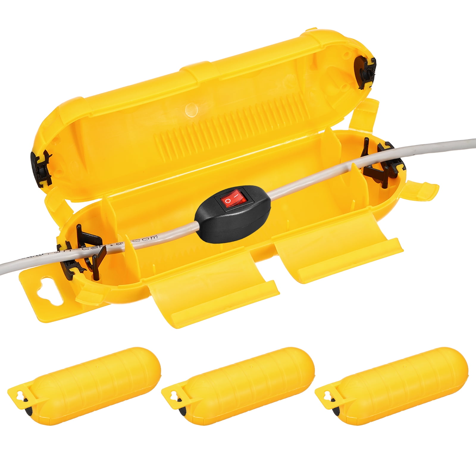 Uxcell 4Pcs Outdoor Extension Cord Safety Cover, IP55 ABS Yellow ...