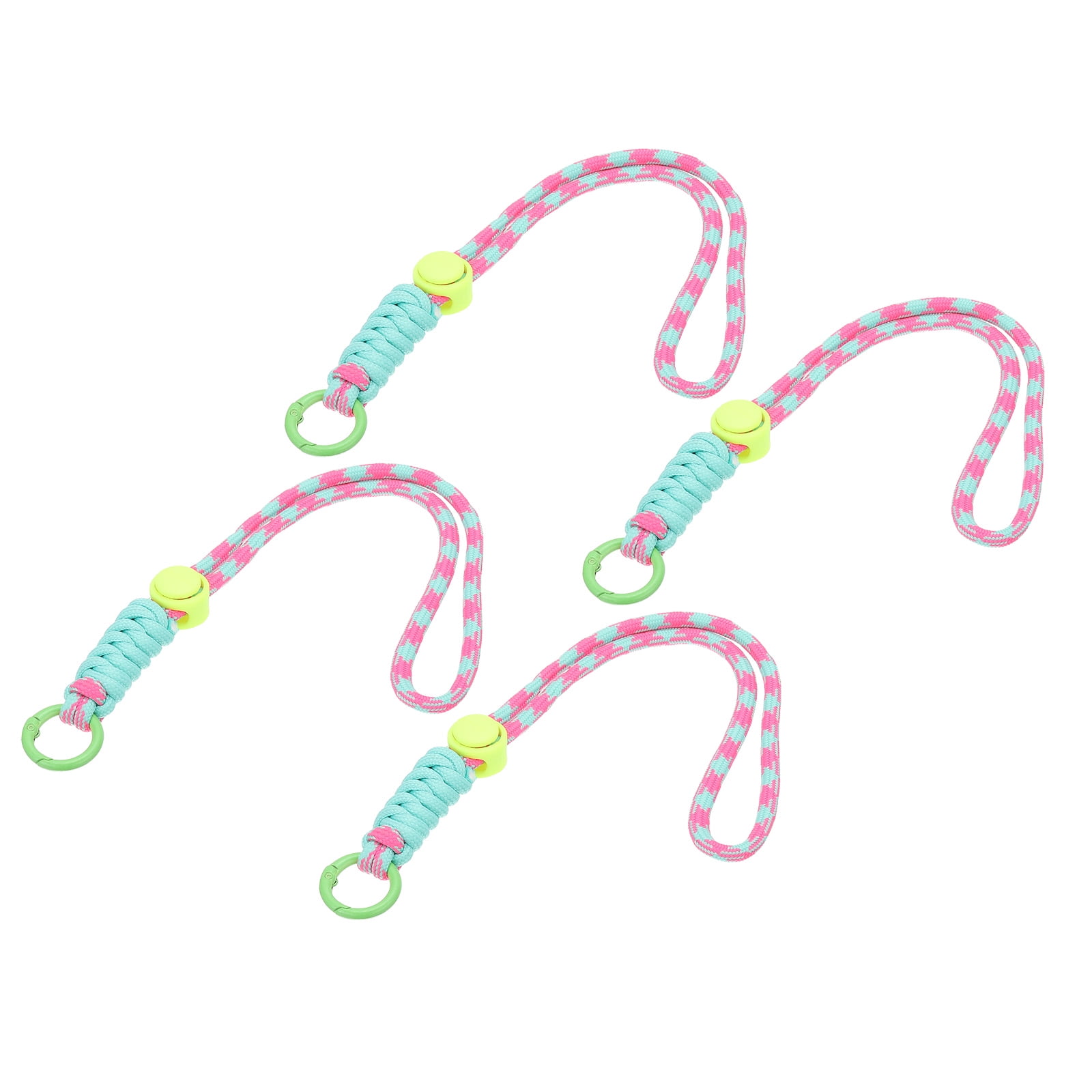 Uxcell 4Pcs Paracord Lanyard Keychain with Spring Ring, Wavy Design ...